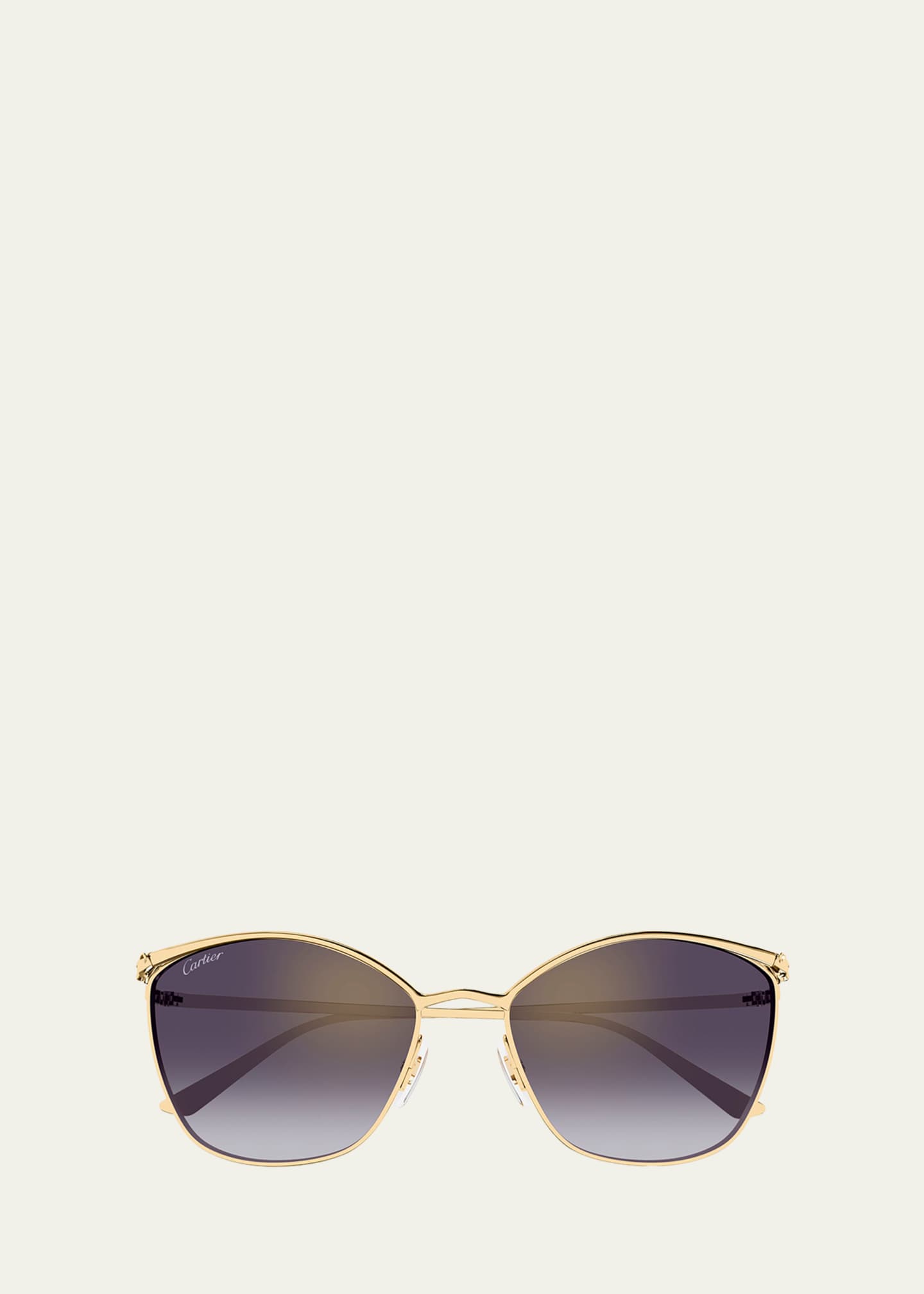 Cartier Panthère Cat-Eye Metal Sunglasses - Bergdorf Goodman