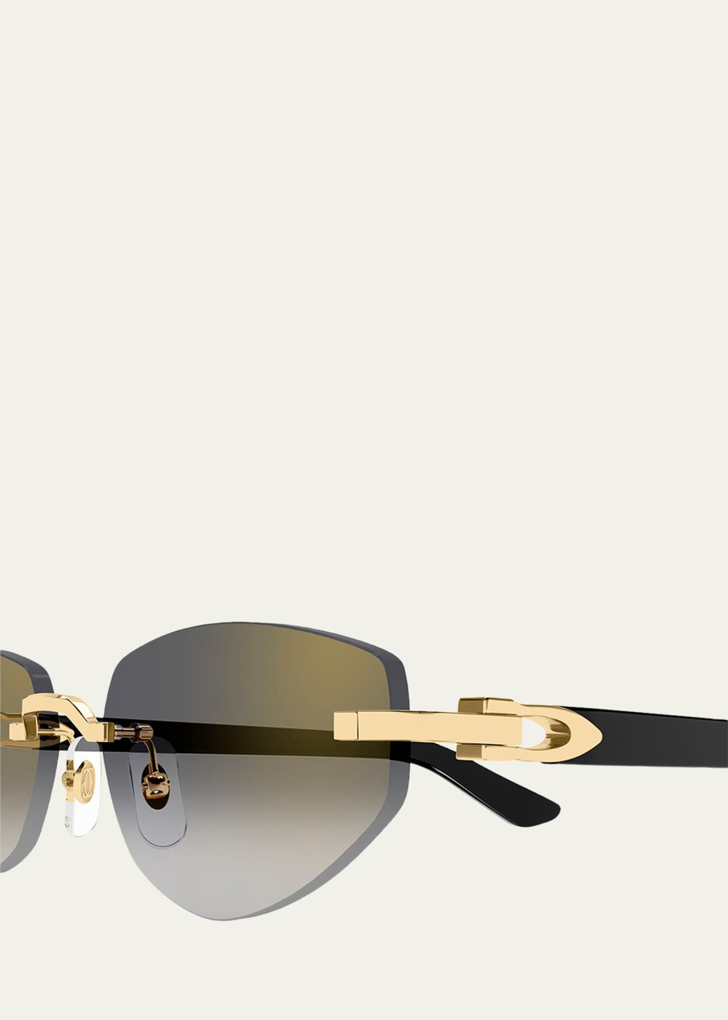 Cartier C Decor Cat-Eye Metal Sunglasses - Bergdorf Goodman