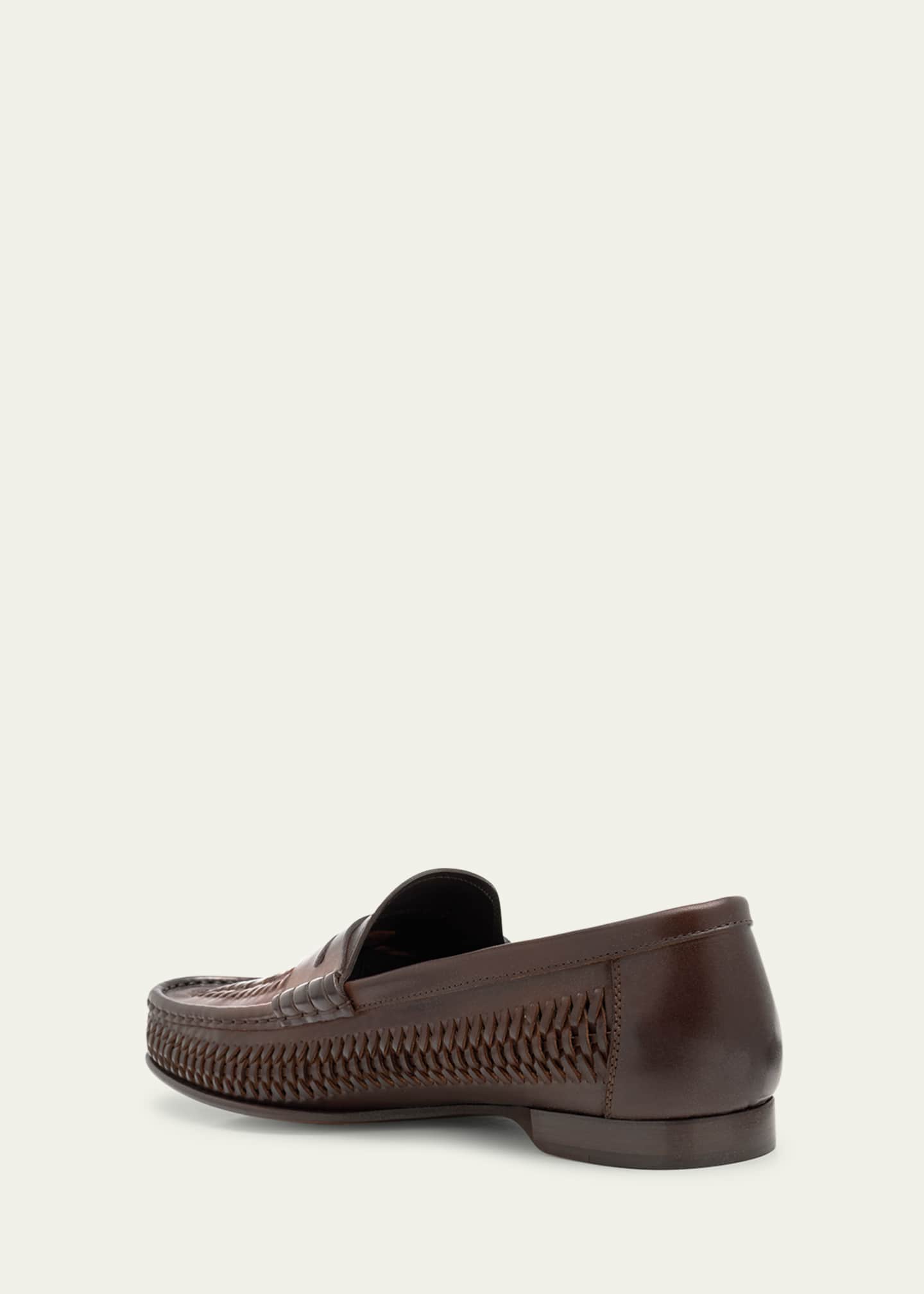 Ralph Lauren Men's Chalmers Woven Leather Penny Loafers - Bergdorf Goodman