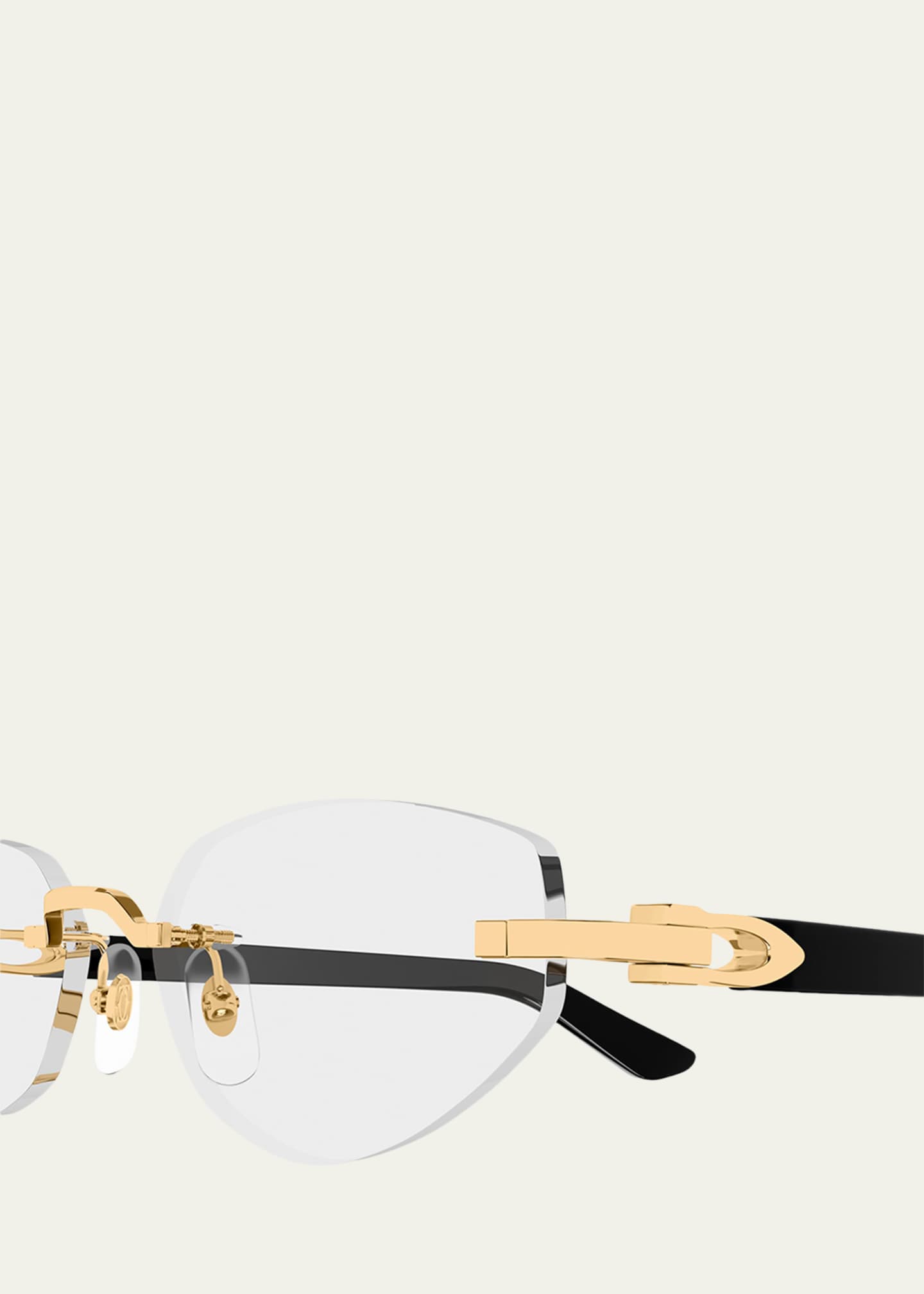 Cartier Metal Cat-Eye Optical Frames - Bergdorf Goodman