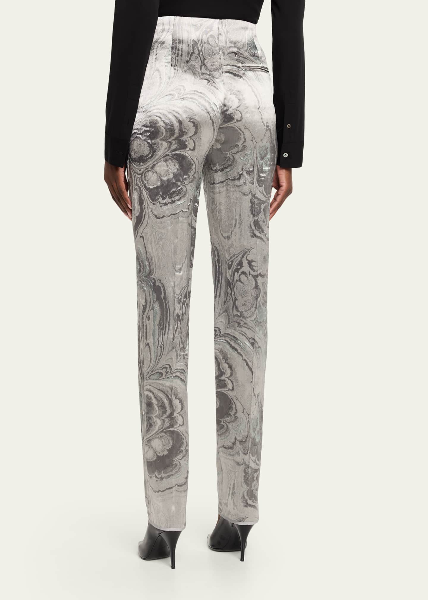 Giorgio Armani Virgin Wool Marbled Trousers - Bergdorf Goodman