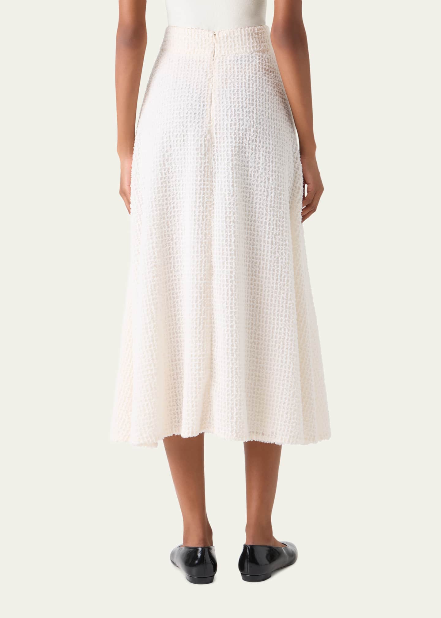 Akris Fringe Techno Grid A-Line Midi Skirt - Bergdorf Goodman
