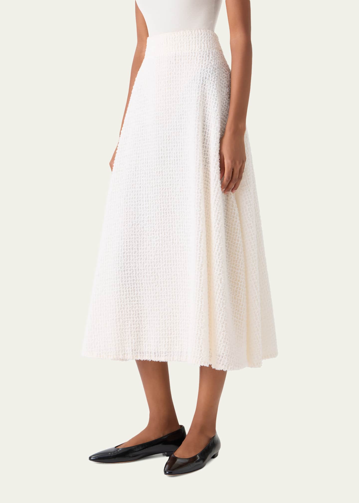 Akris Fringe Techno Grid A-Line Midi Skirt - Bergdorf Goodman