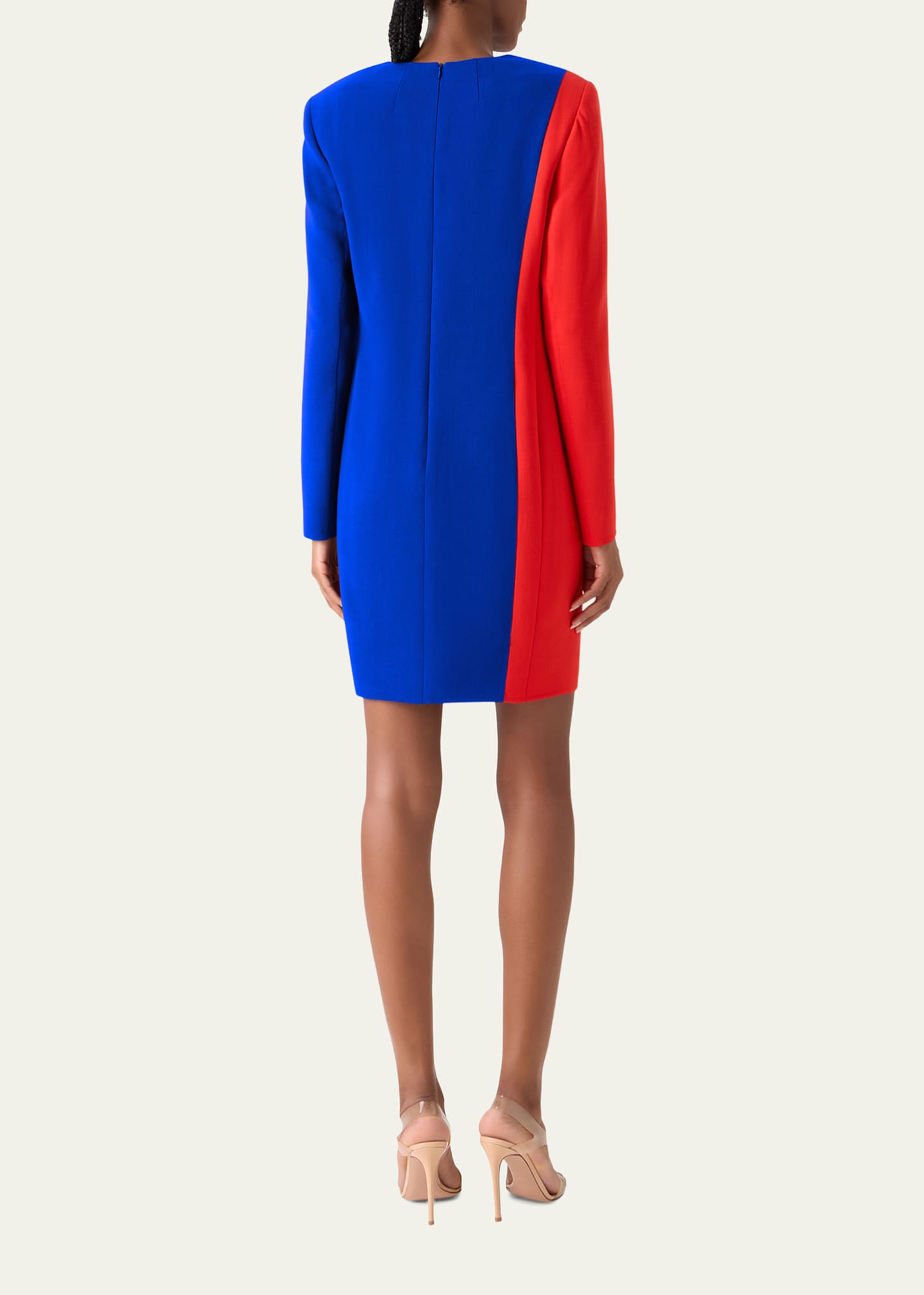 Akris Vortex Patchwork Wool Long-Sleeve Mini Dress - Bergdorf Goodman