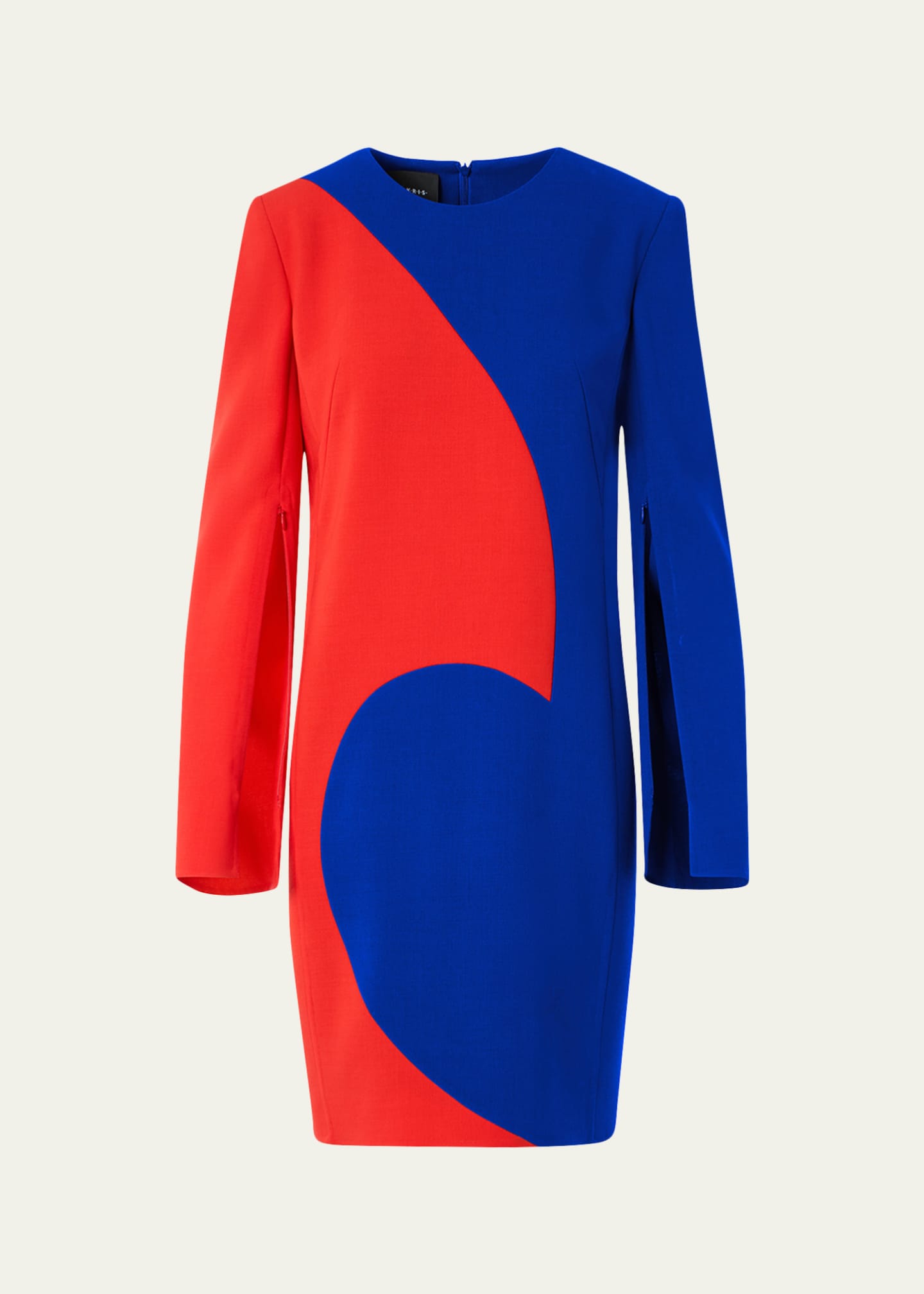 Akris Vortex Patchwork Wool Long-Sleeve Mini Dress - Bergdorf Goodman