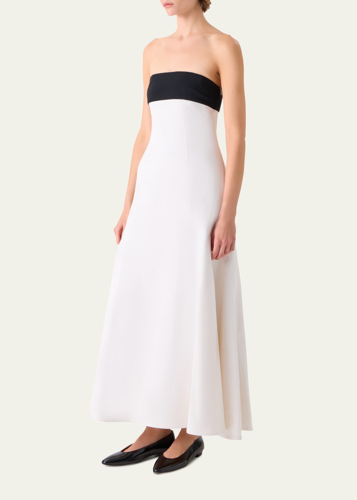 Akris Strapless Denim A-Line Ankle Dress - Bergdorf Goodman