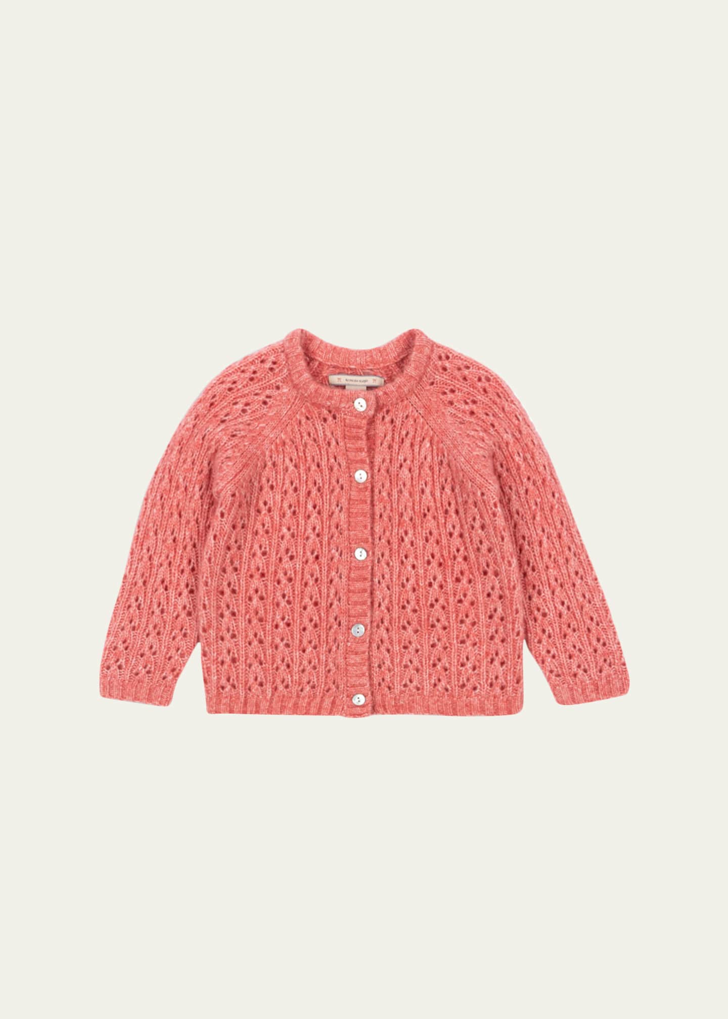 Konges Slojd Girl's Isa Openwork Knit Wool Cardigan, Size 3M-12 ...