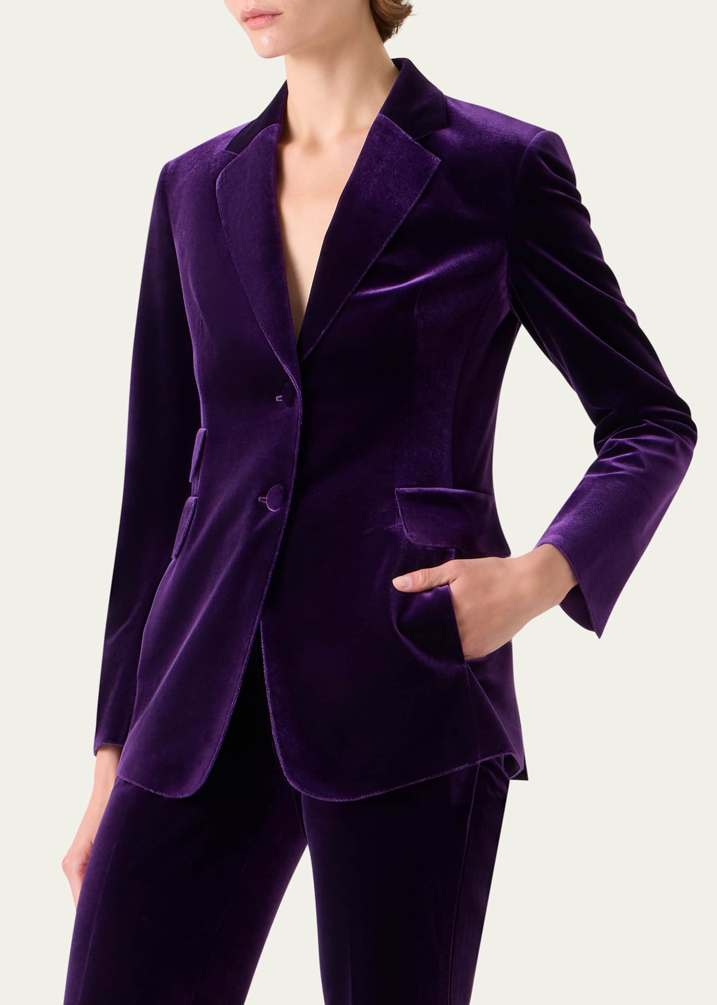 Akris Arie Velvet Single-Breasted Jacket - Bergdorf Goodman