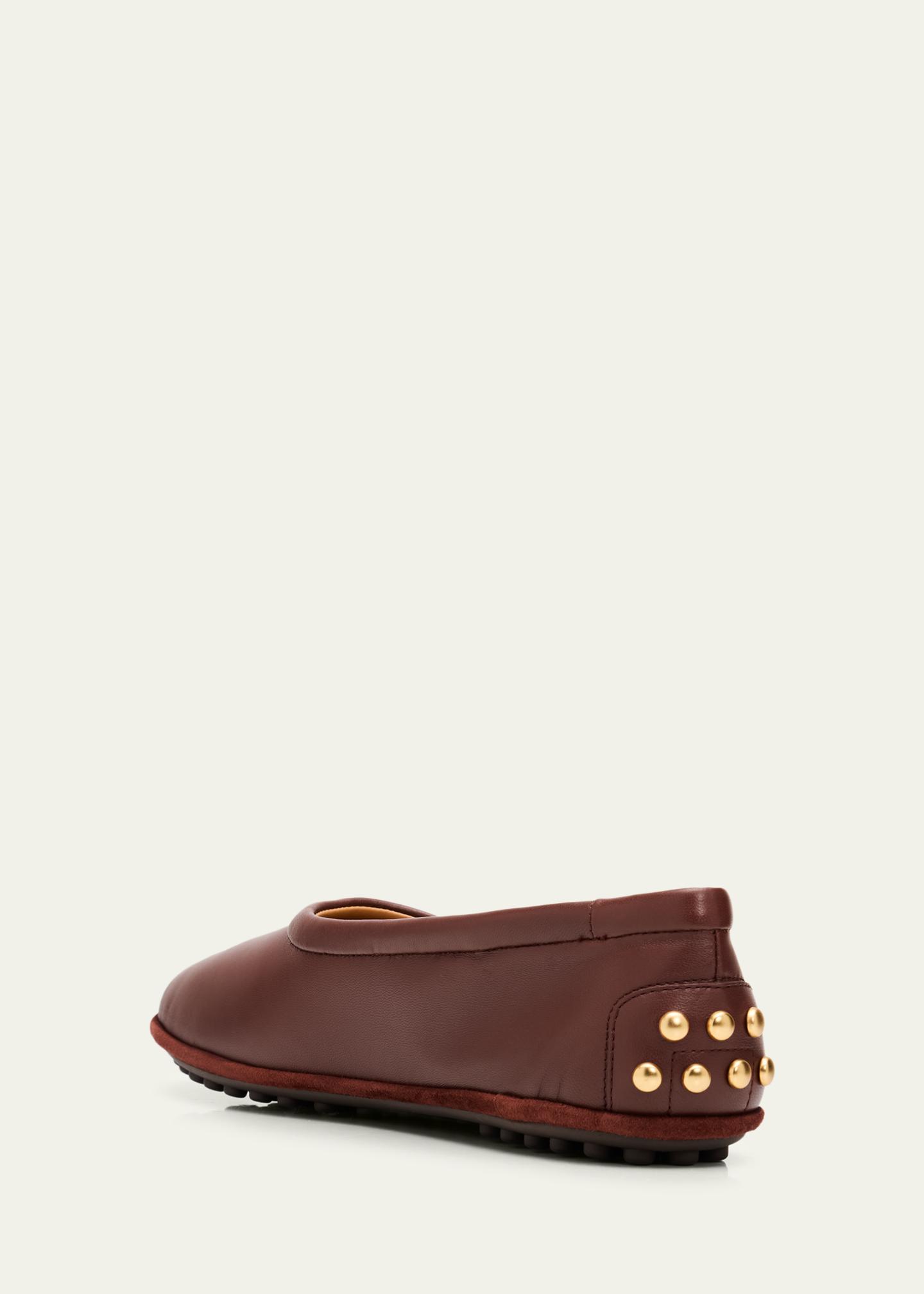 Tod's Metal Dots Nappa Leather Ballerina Flats - Bergdorf Goodman