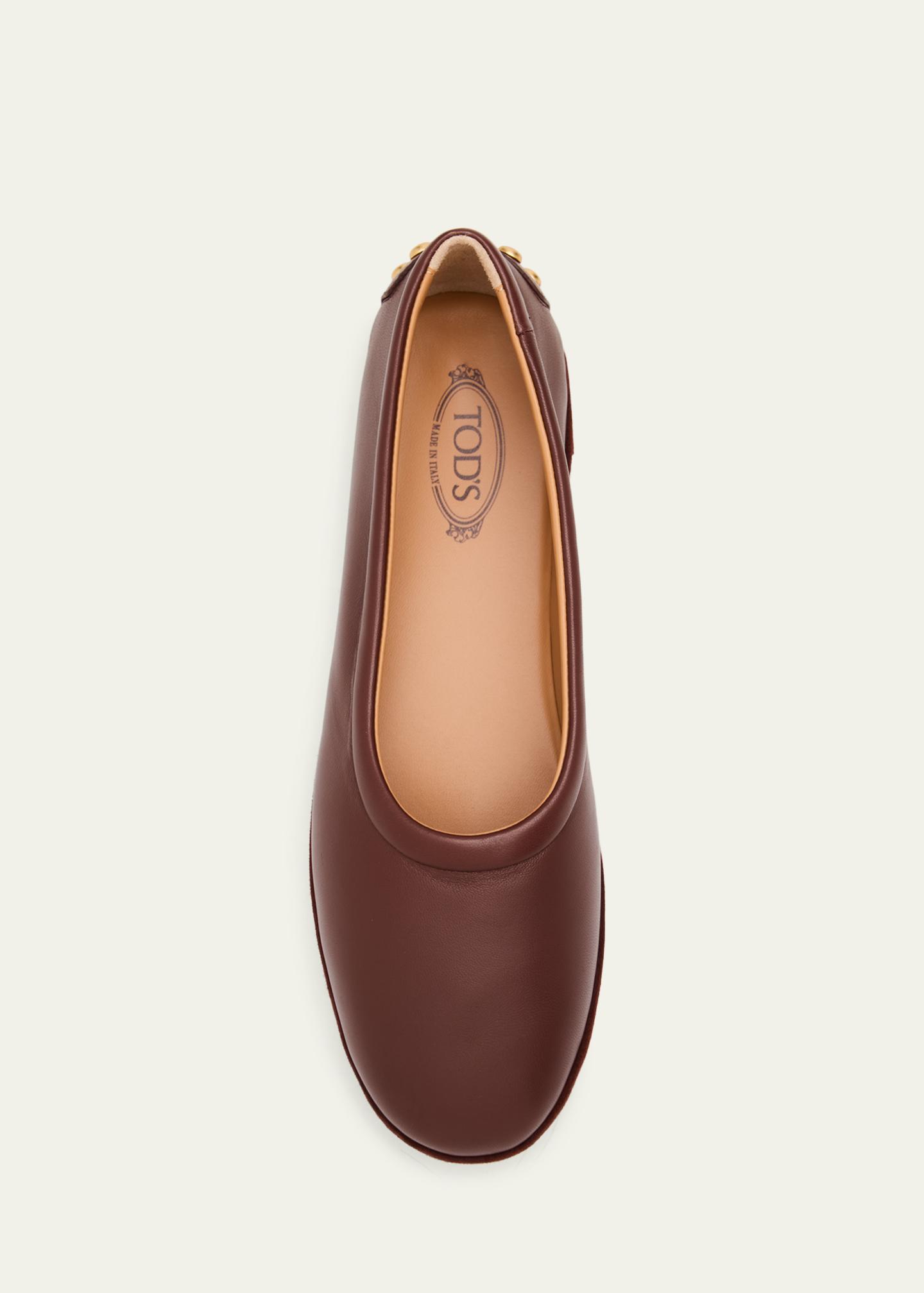 Tod's Metal Dots Nappa Leather Ballerina Flats - Bergdorf Goodman