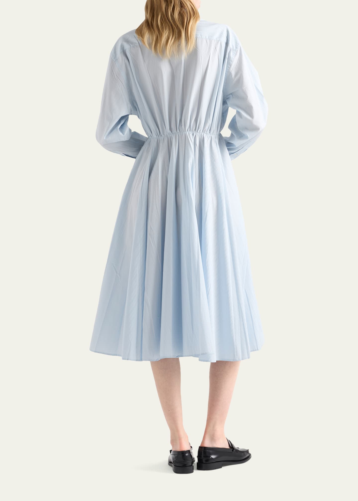 Prada Tie-Front Cotton Shirtdress - Bergdorf Goodman