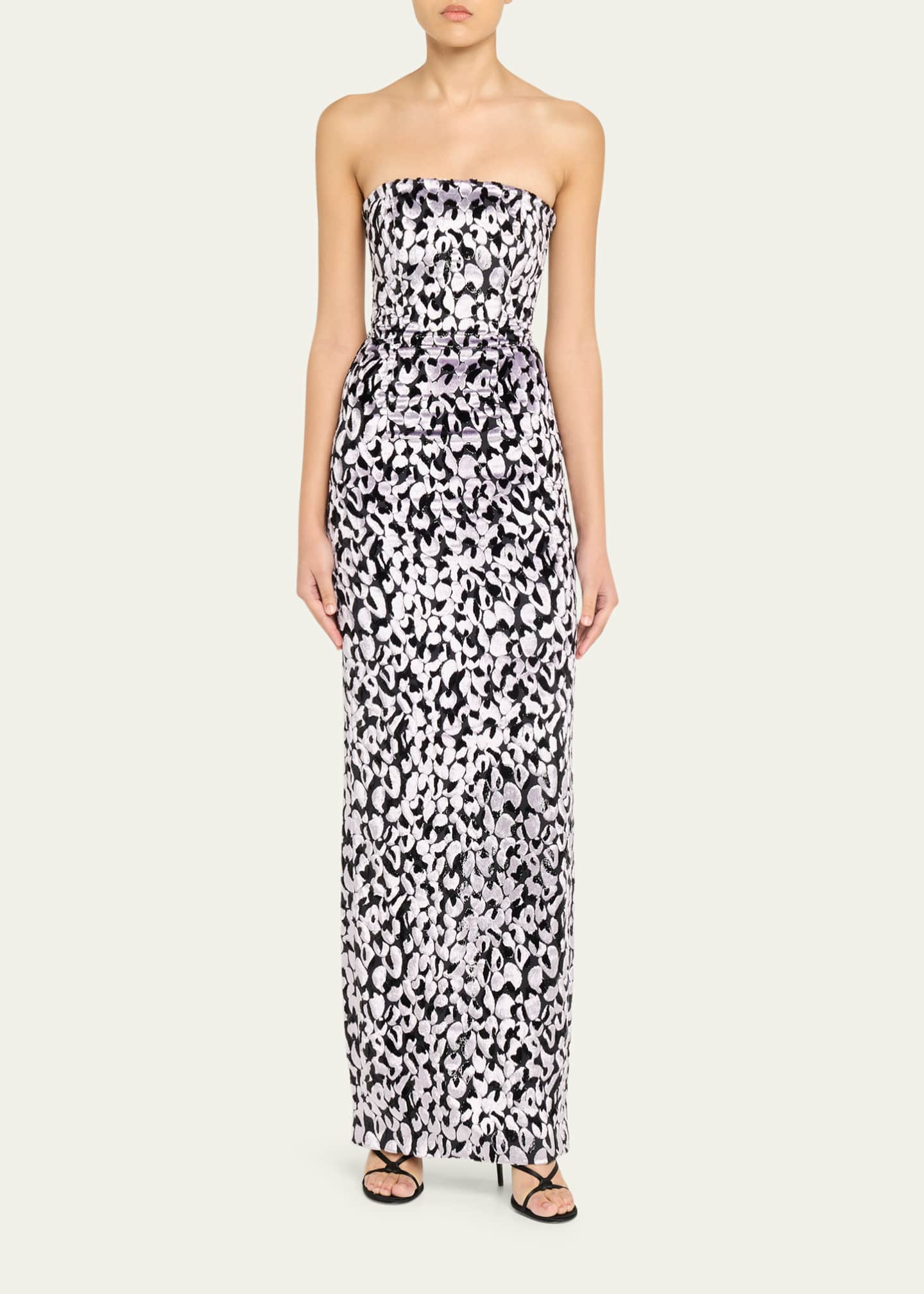 16ARLINGTON Minelli Strapless Devoré Dress - Bergdorf Goodman