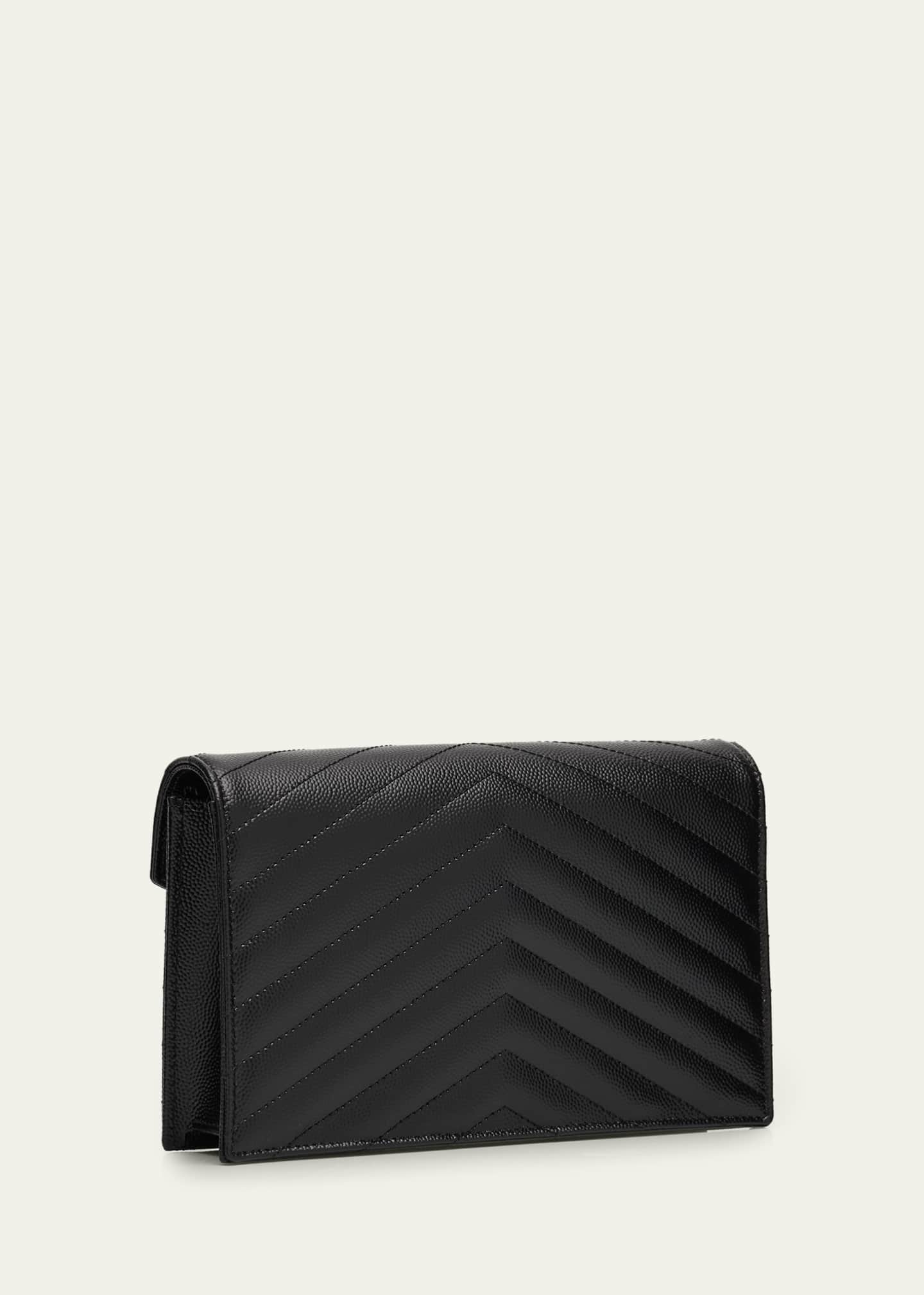 Saint Laurent Small YSL Wallet on Chain in Grain Leather - Bergdorf Goodman