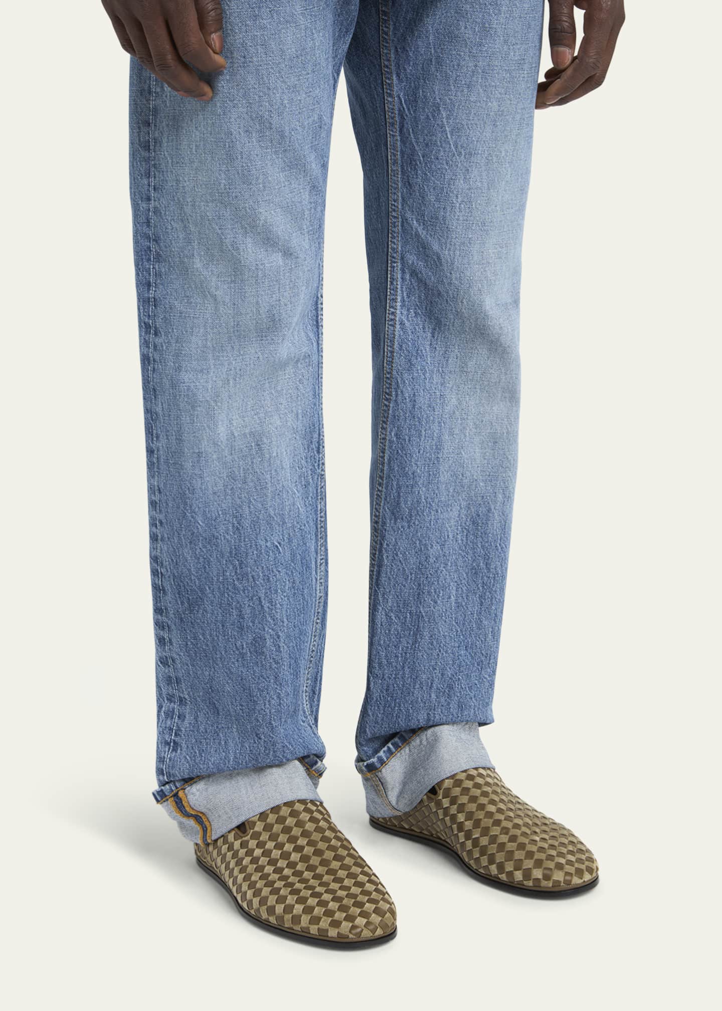 Bottega Veneta Men's Sunday Intrecciato Leather Slippers - Bergdorf Goodman