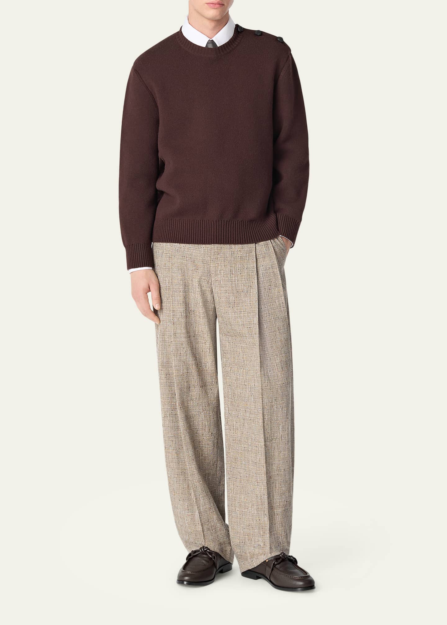 Bottega Veneta Men's Astaire Grainy Leather Knot Loafers - Bergdorf Goodman