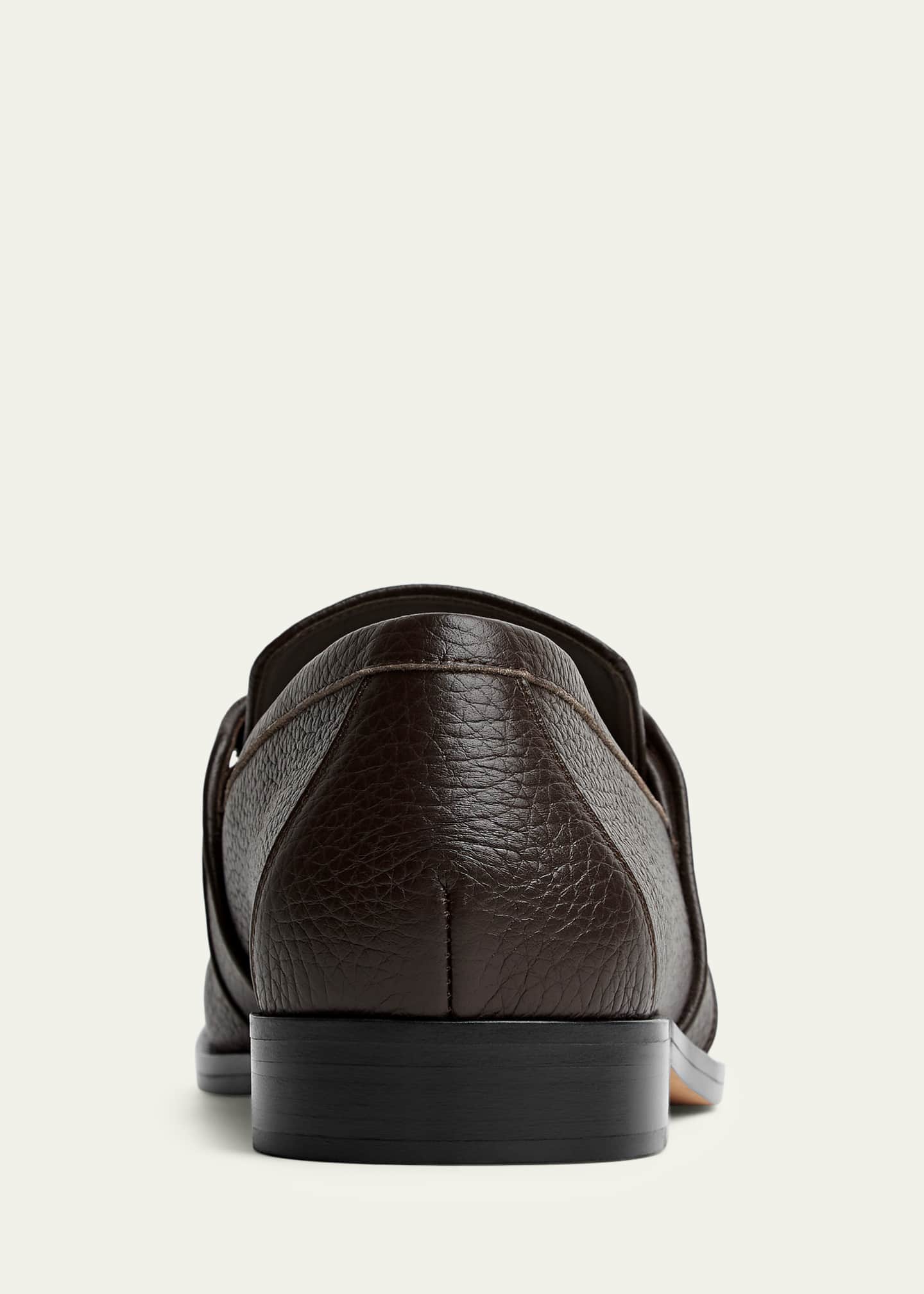 Bottega Veneta Men's Astaire Grainy Leather Knot Loafers - Bergdorf Goodman