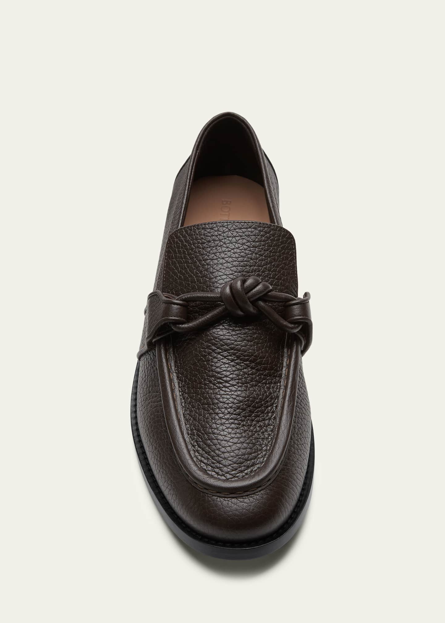 Bottega Veneta Men's Astaire Grainy Leather Knot Loafers - Bergdorf Goodman