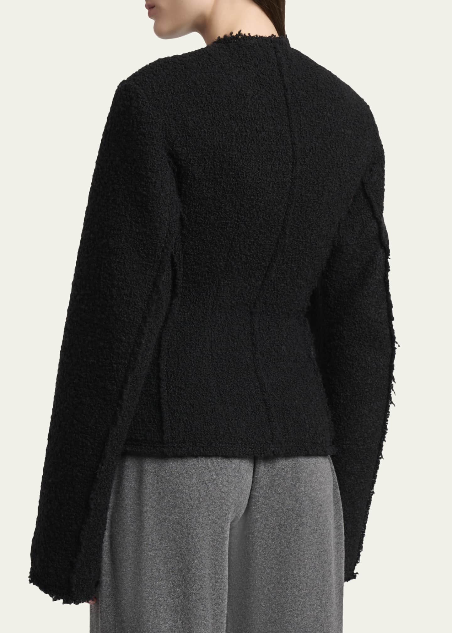 Lanvin Fringed Collarless Boucle Jacket - Bergdorf Goodman