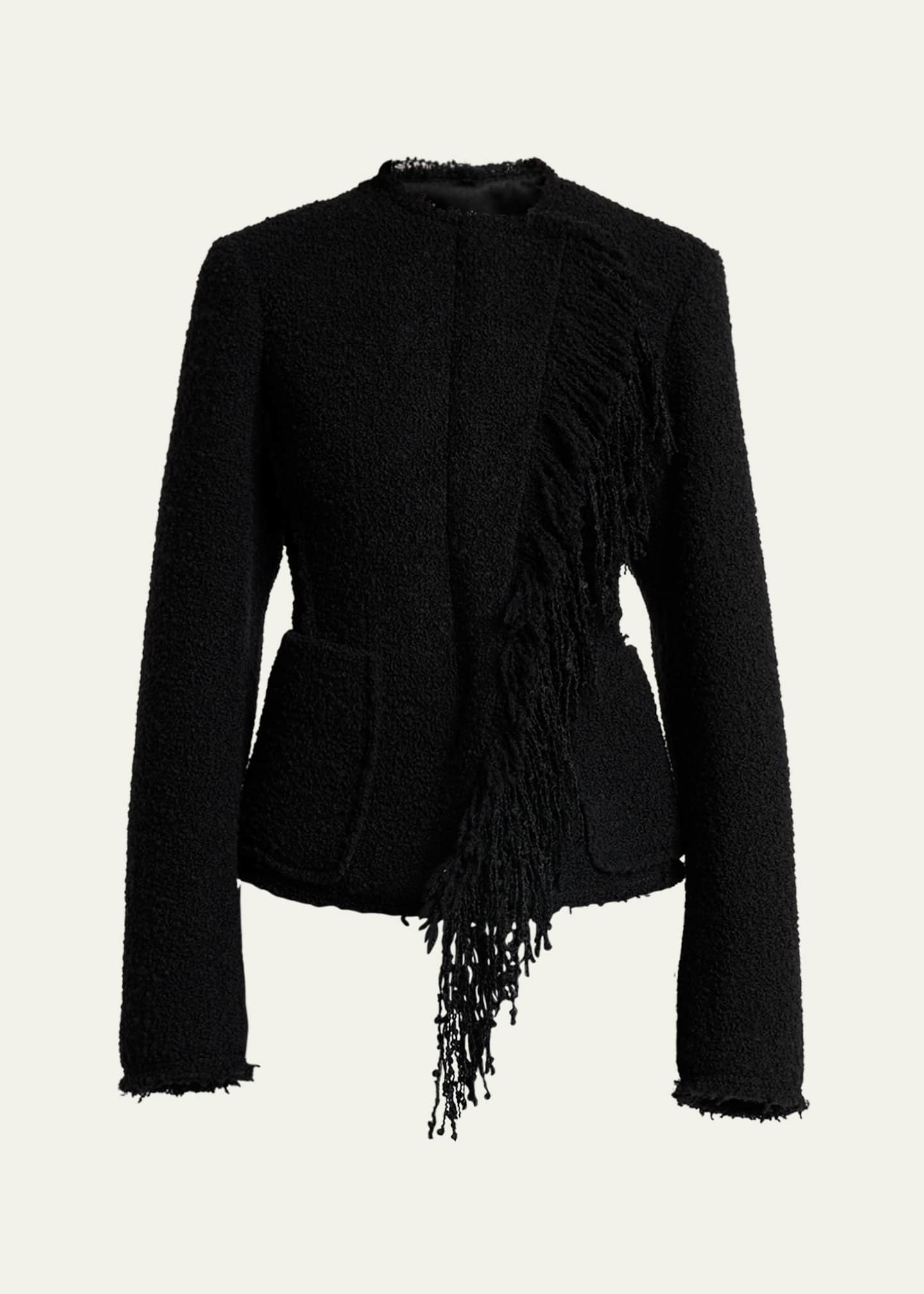 Lanvin Fringed Collarless Boucle Jacket - Bergdorf Goodman