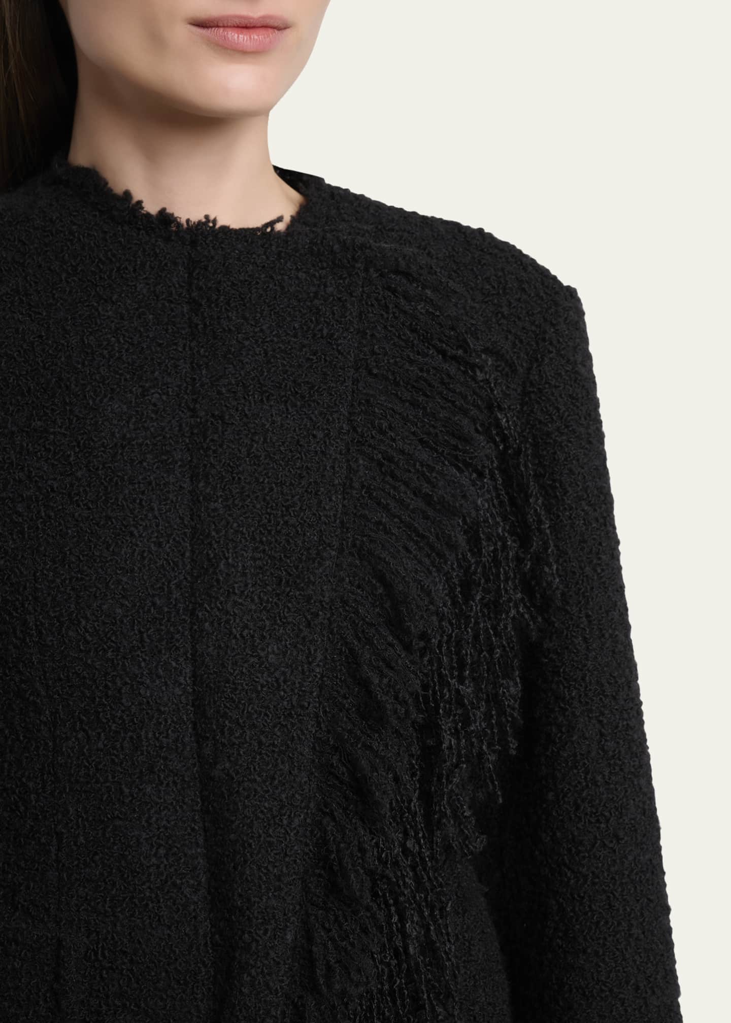 Lanvin Fringed Collarless Boucle Jacket - Bergdorf Goodman