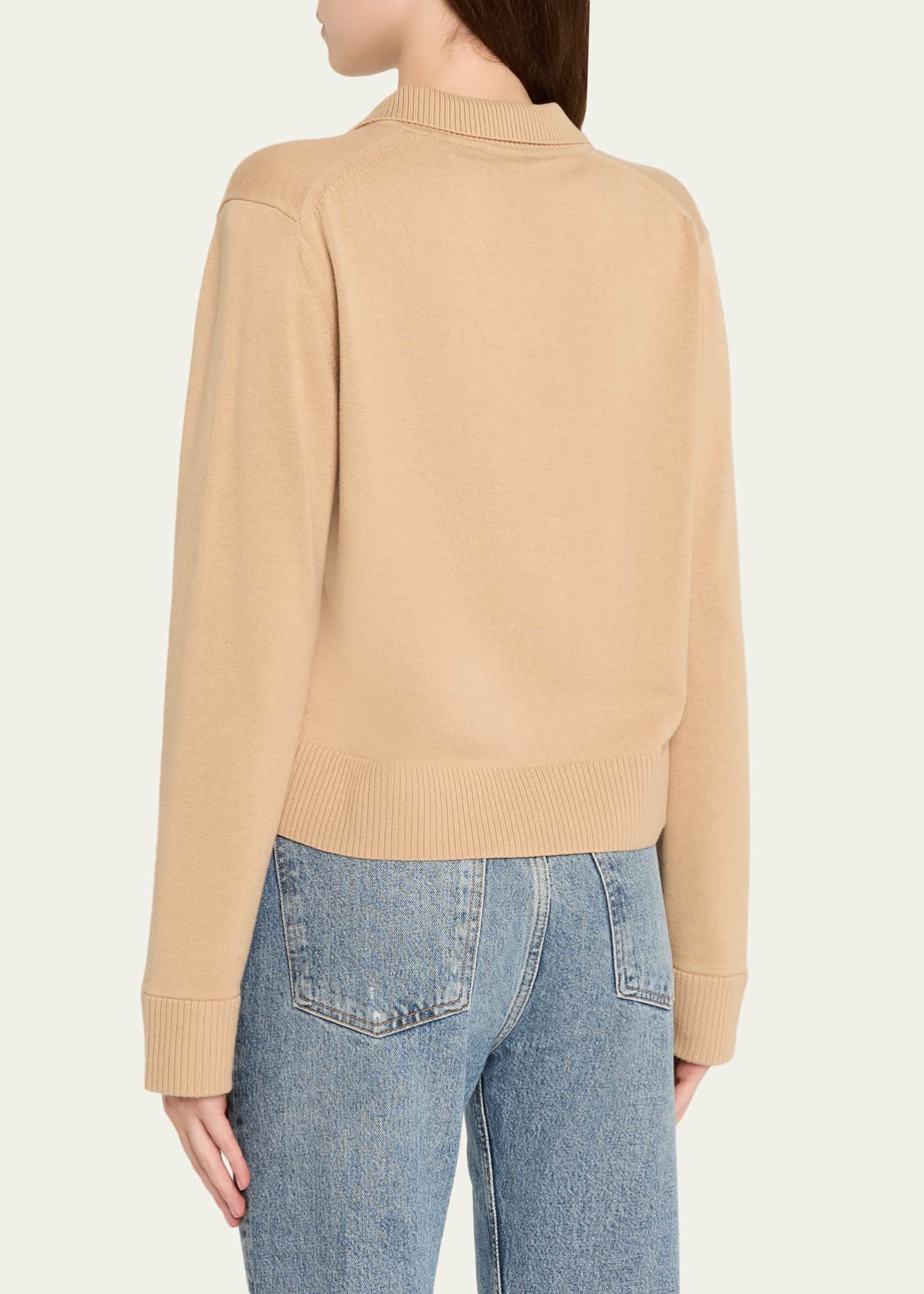 SIMKHAI Cashmere-Cotton Polo Sweater - Bergdorf Goodman