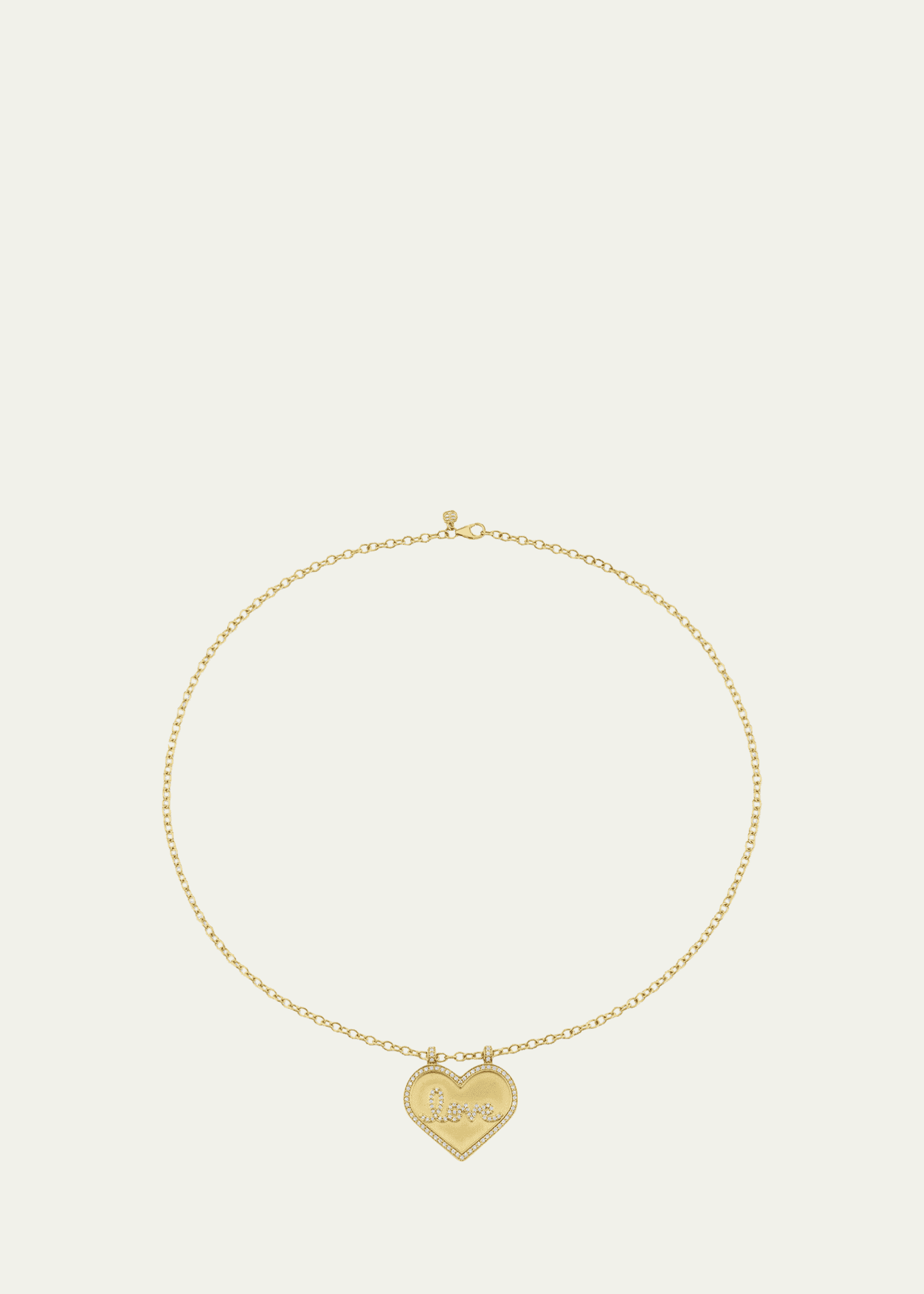 Sydney Evan 14K Diamond Love Script Heart Necklace - Bergdorf Goodman