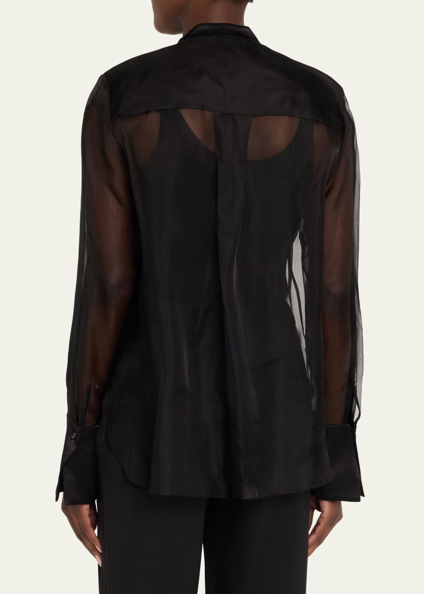TWP Peyton Sheer Tuxedo Button-Front Shirt - Bergdorf Goodman