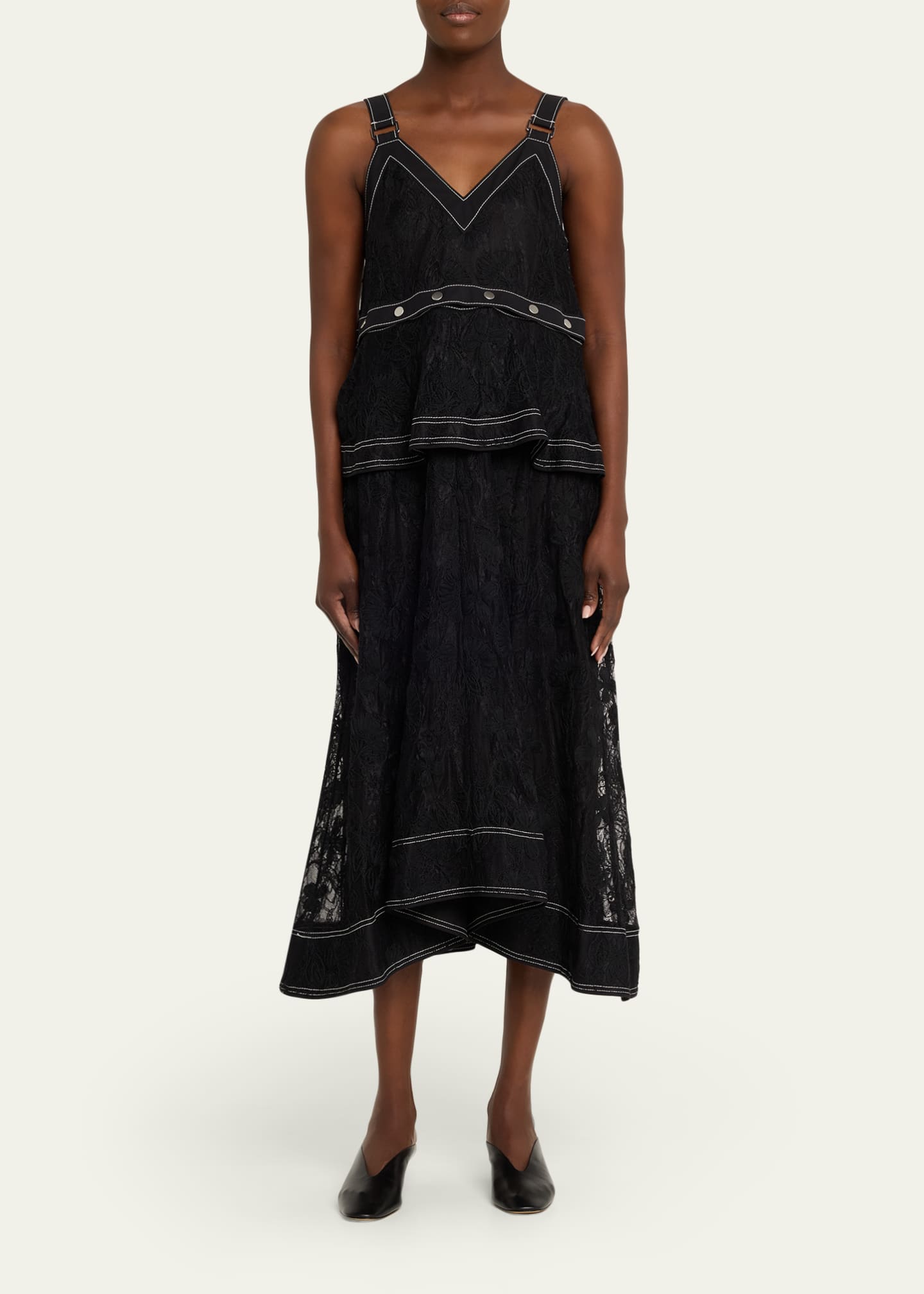 3.1 Phillip Lim Sleeveless Layered Lace Midi Dress - Bergdorf Goodman