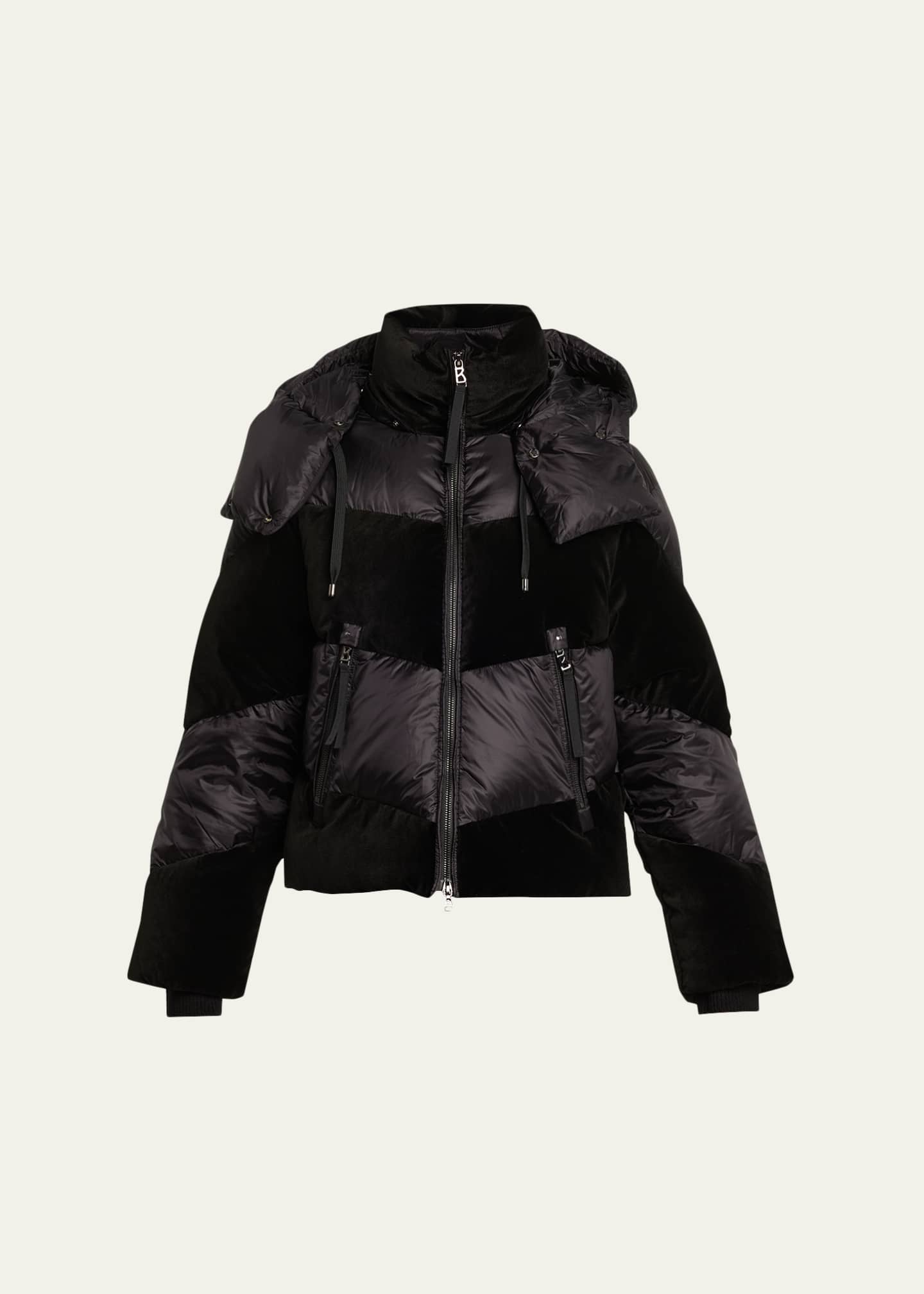 Bogner Cathy Nylon & Velvet Down Jacket with Detachable Hood - Bergdorf ...