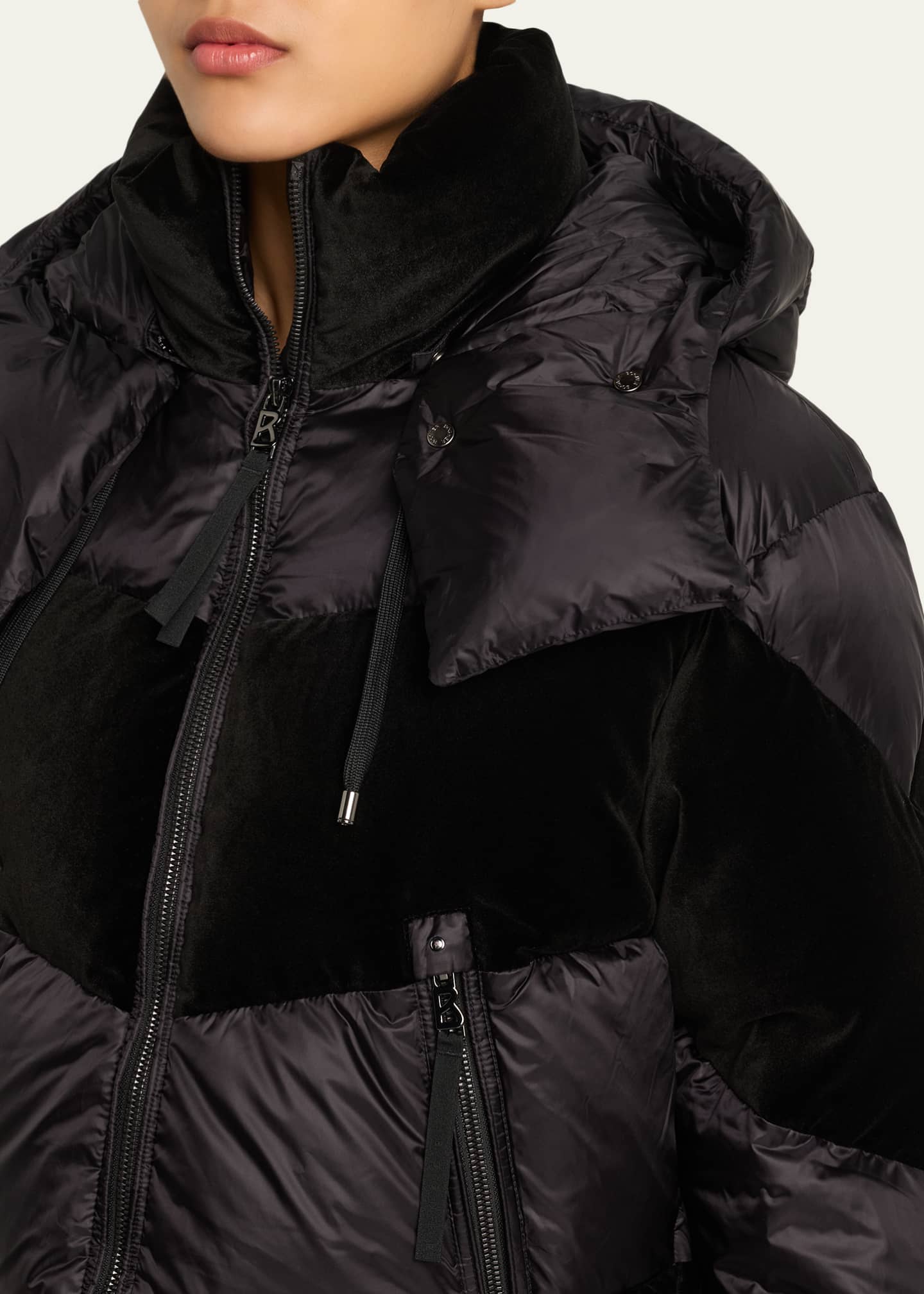 Bogner Cathy Nylon & Velvet Down Jacket with Detachable Hood - Bergdorf ...