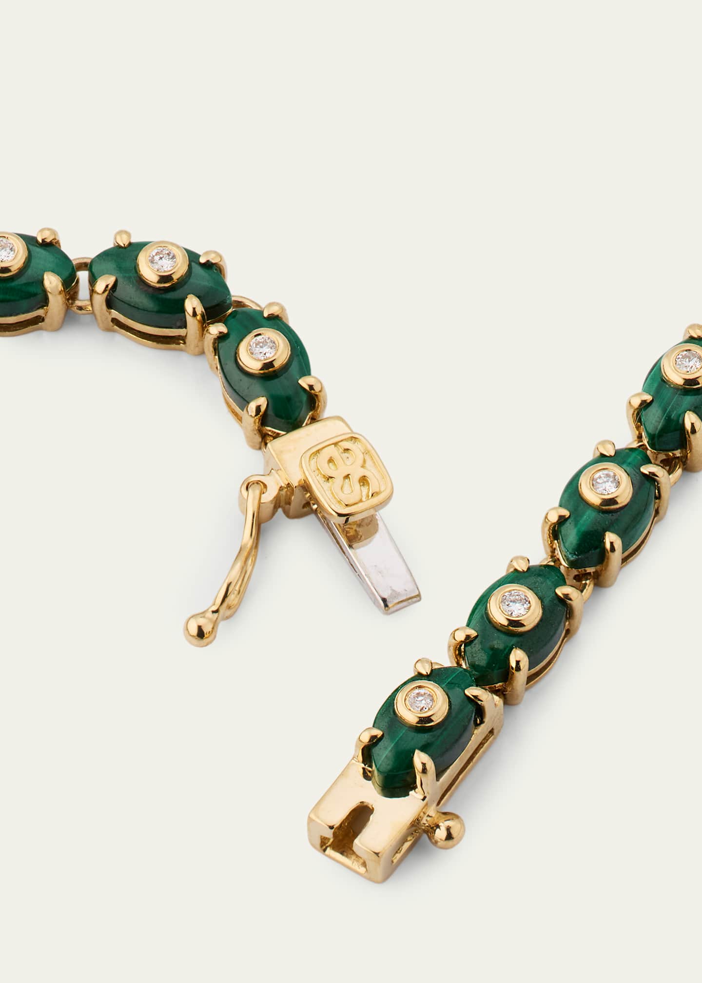 Sydney Evan Tiny Carved Malachite Evil Eye Necklace with Diamonds ...