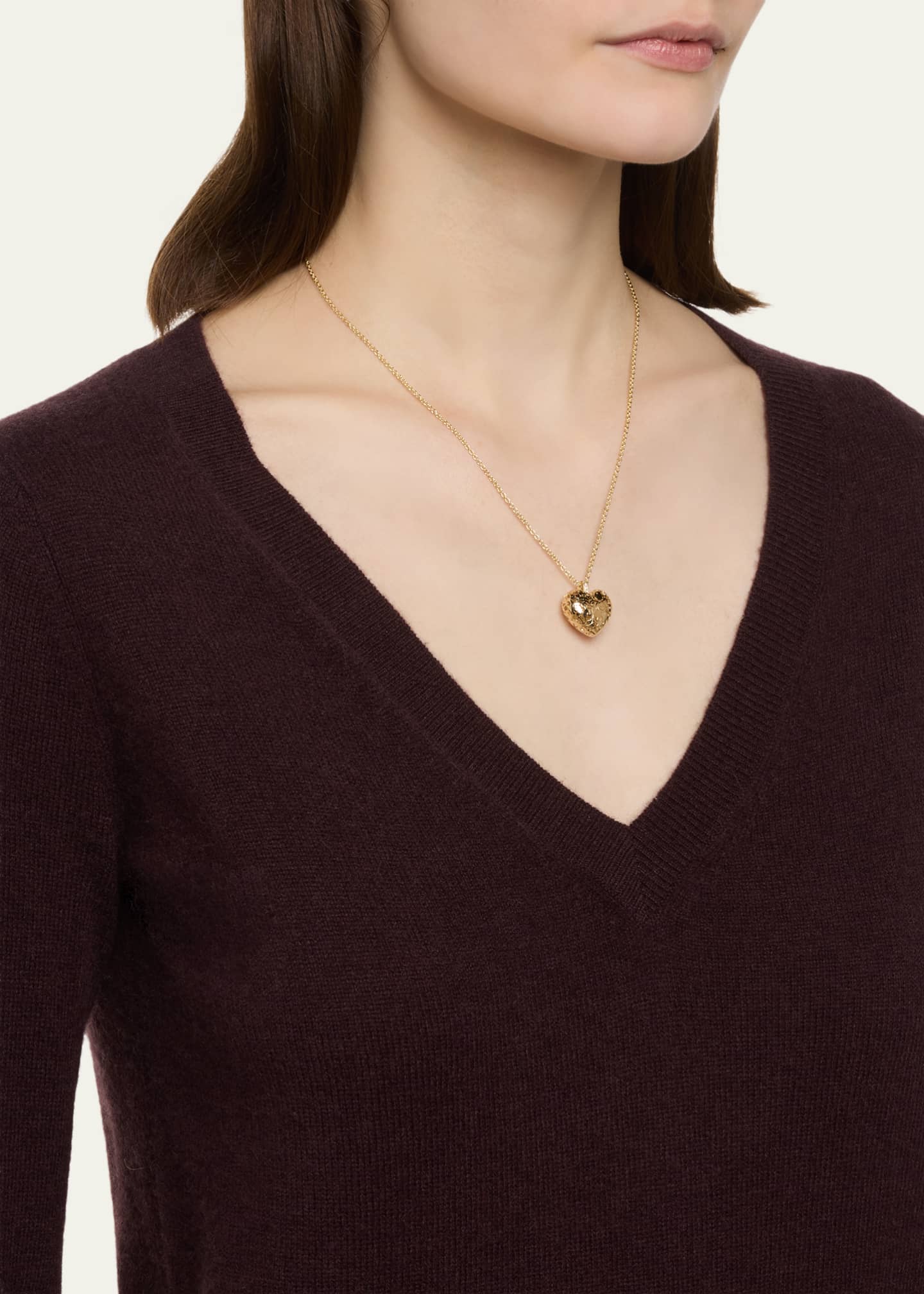 Sydney Evan Puffy Icon Heart Pendant Necklace - Bergdorf Goodman