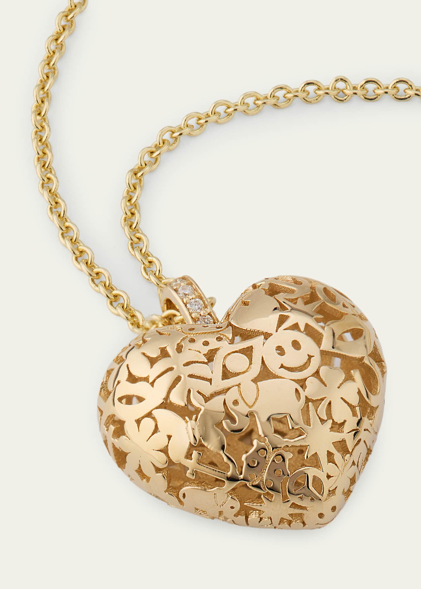 Sydney Evan Puffy Icon Heart Pendant Necklace - Bergdorf Goodman