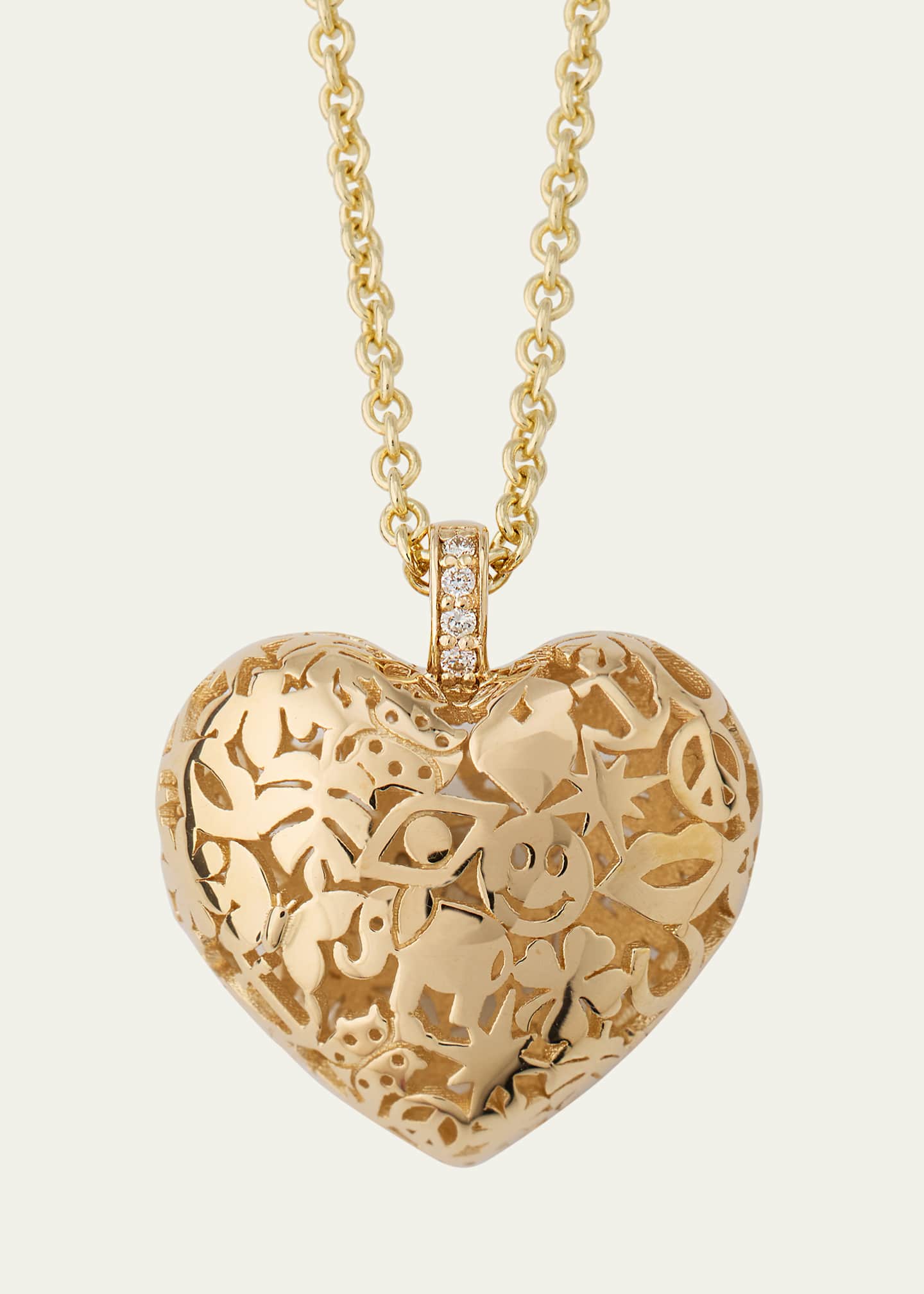 Sydney Evan Puffy Icon Heart Pendant Necklace - Bergdorf Goodman
