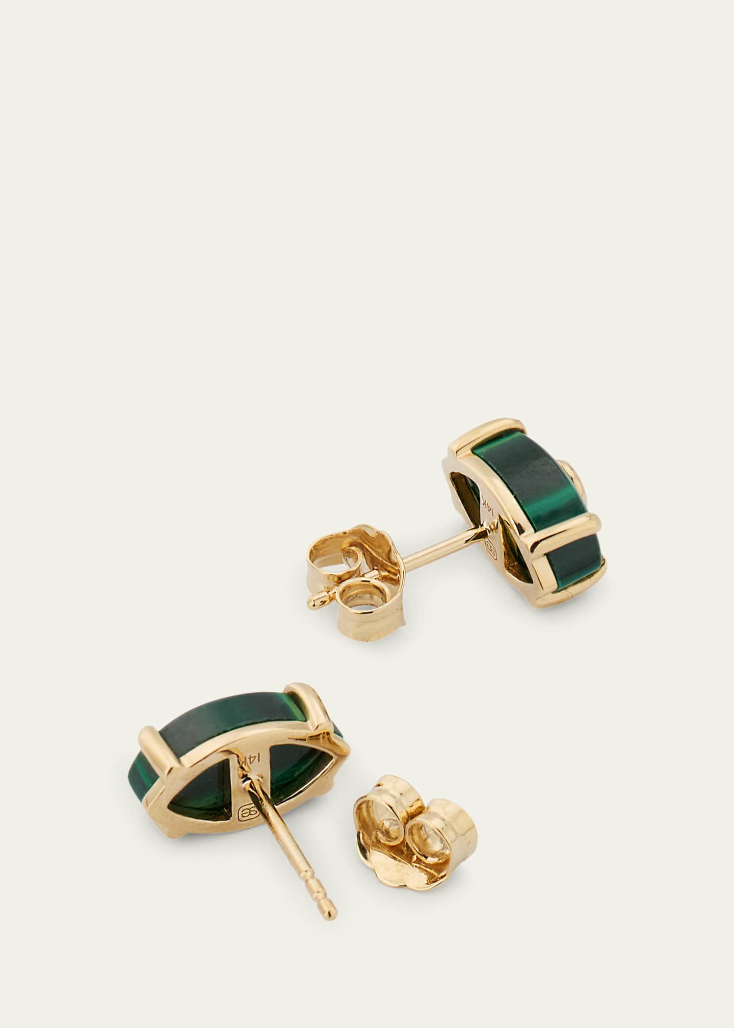 Sydney Evan 14K Carved Malachite and Diamond Evil Eye Earrings ...