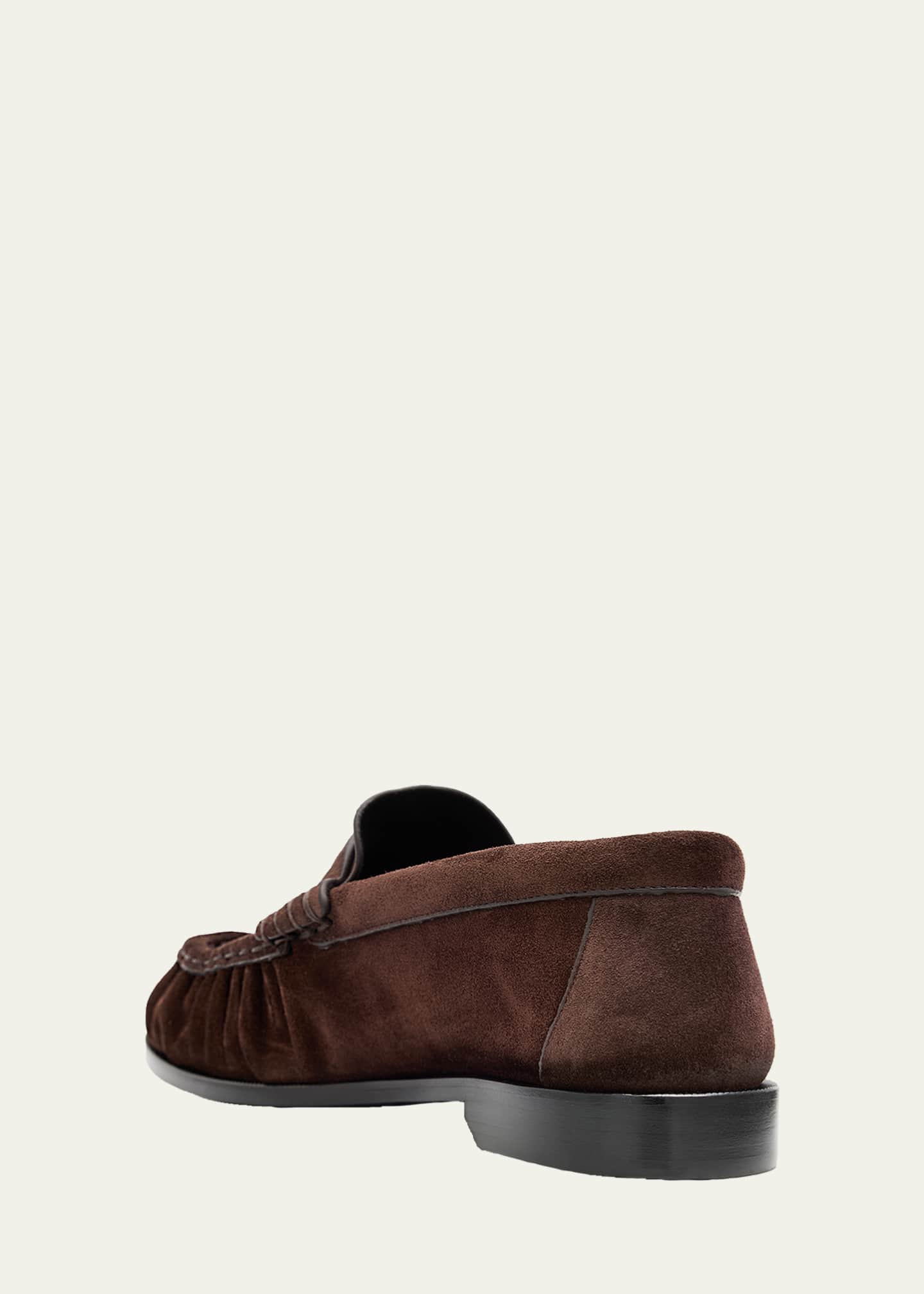 Saint Laurent Le Suede YSL Penny Loafers - Bergdorf Goodman