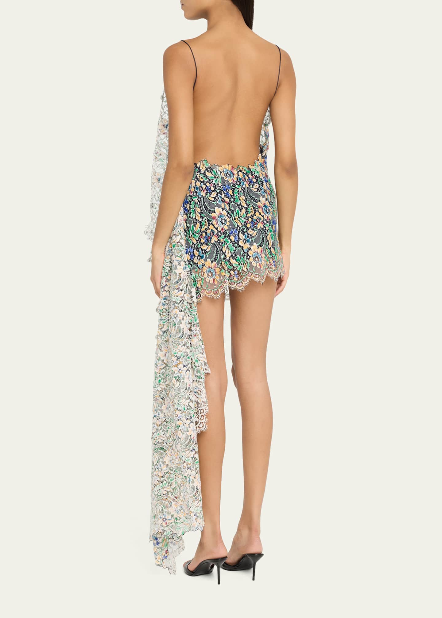 Christopher Esber Draped Hand-Painted Lace Dress - Bergdorf Goodman