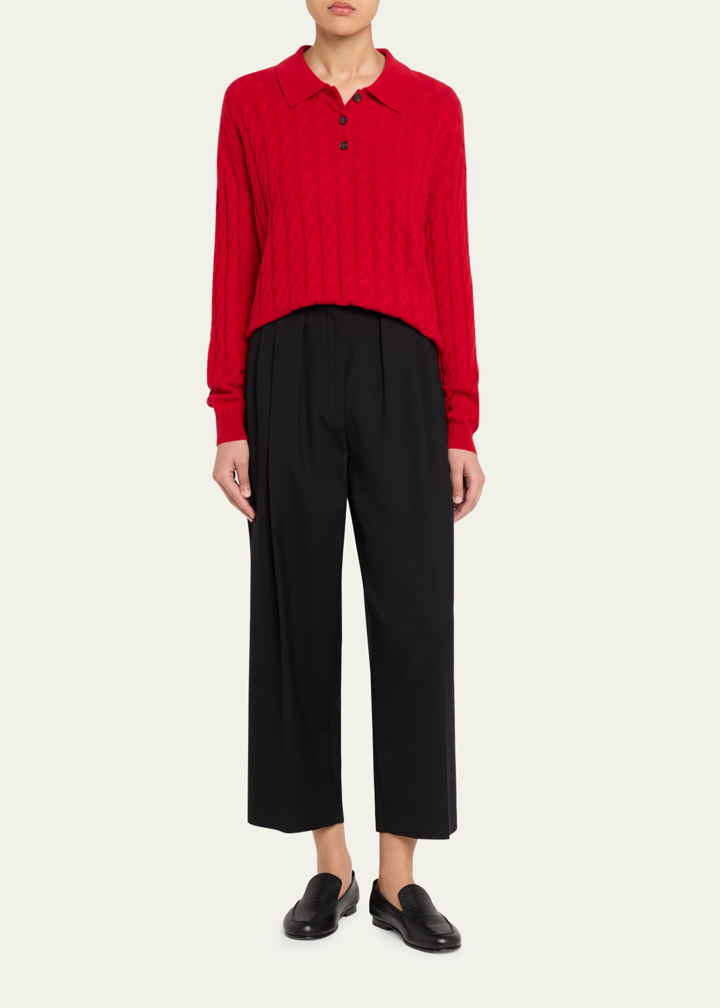 Lisa Yang Magnolie Cashmere Cable-Knit Sweater - Bergdorf Goodman