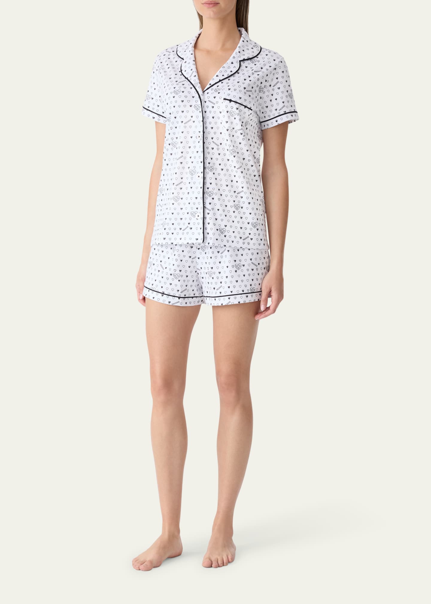 Mackage x Roller Rabbit Women’s Heart-Print Cotton Short Sleeve Polo ...