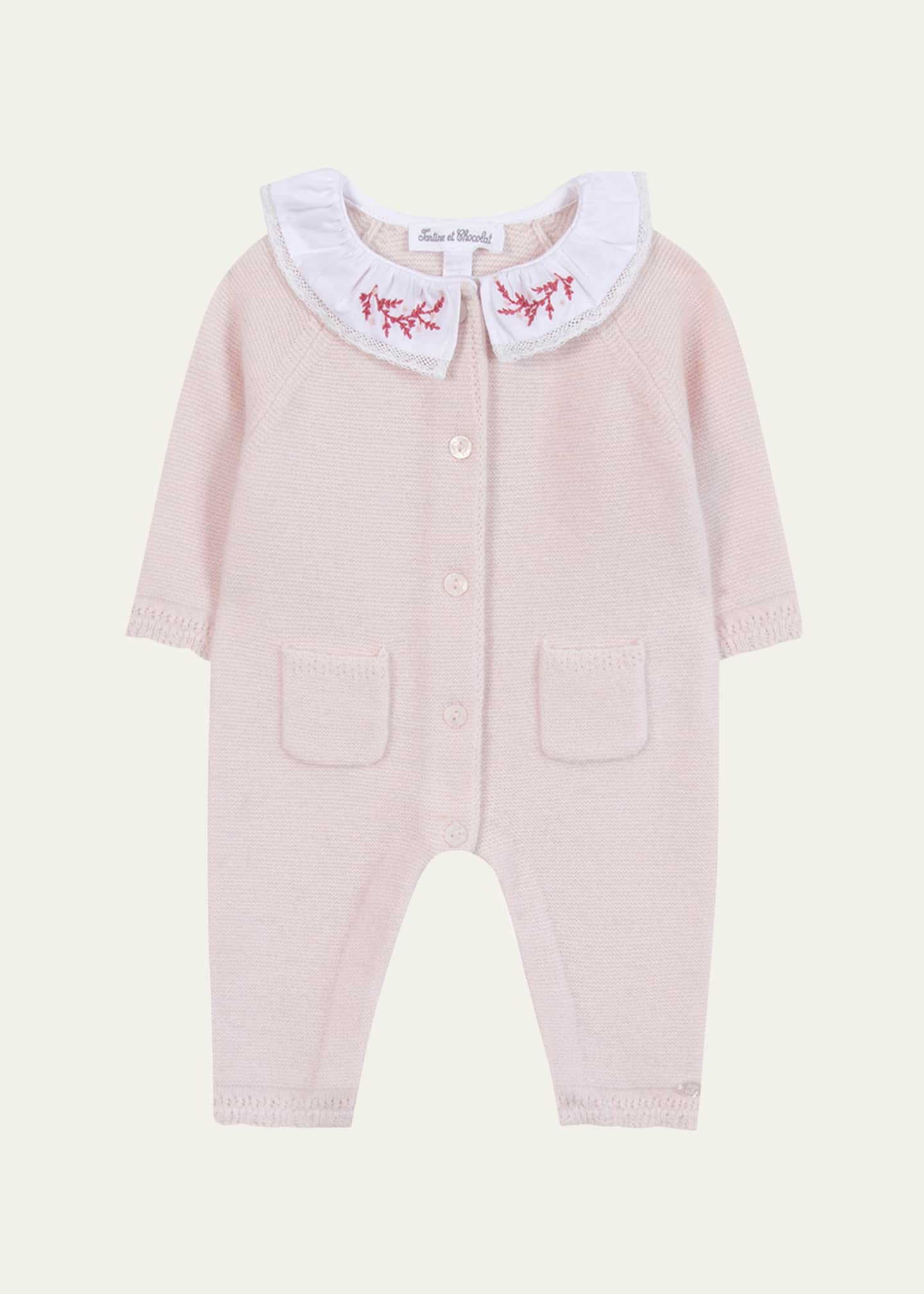 Tartine et Chocolat Girl's Embroidered-Collar Wool Cashmere Knit ...