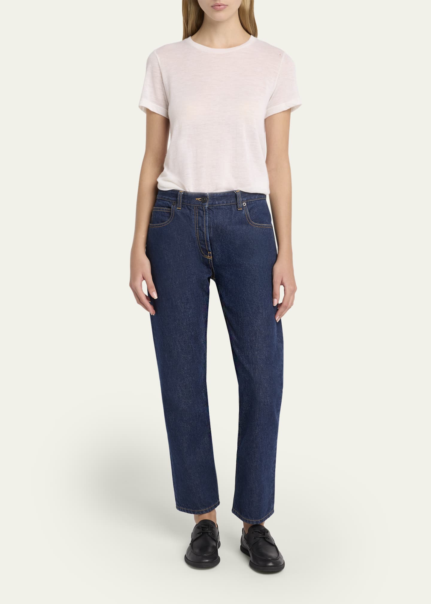THE ROW Wesler Heathered Cashmere Short-Sleeve T-Shirt - Bergdorf Goodman