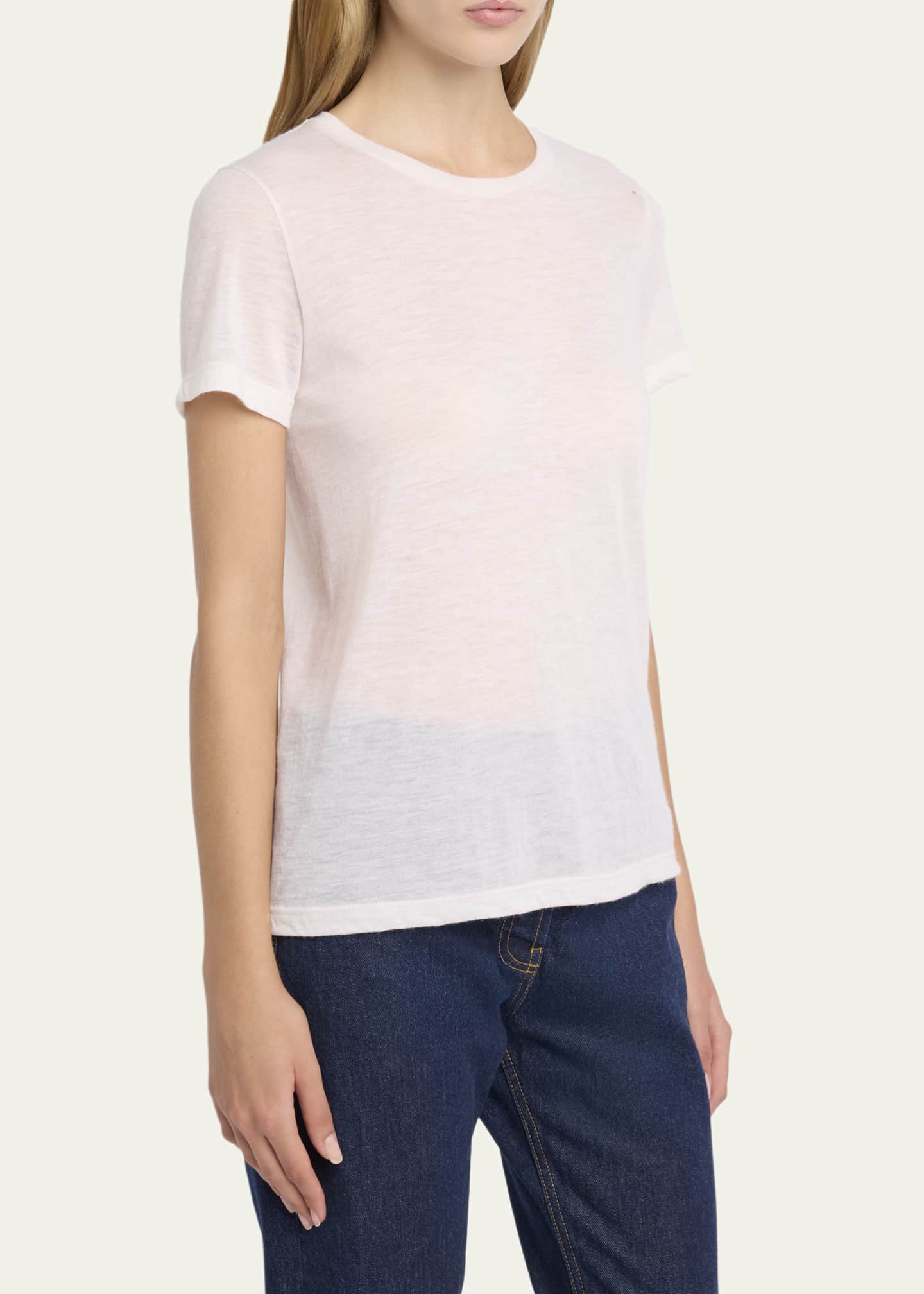 THE ROW Wesler Heathered Cashmere Short-Sleeve T-Shirt - Bergdorf Goodman