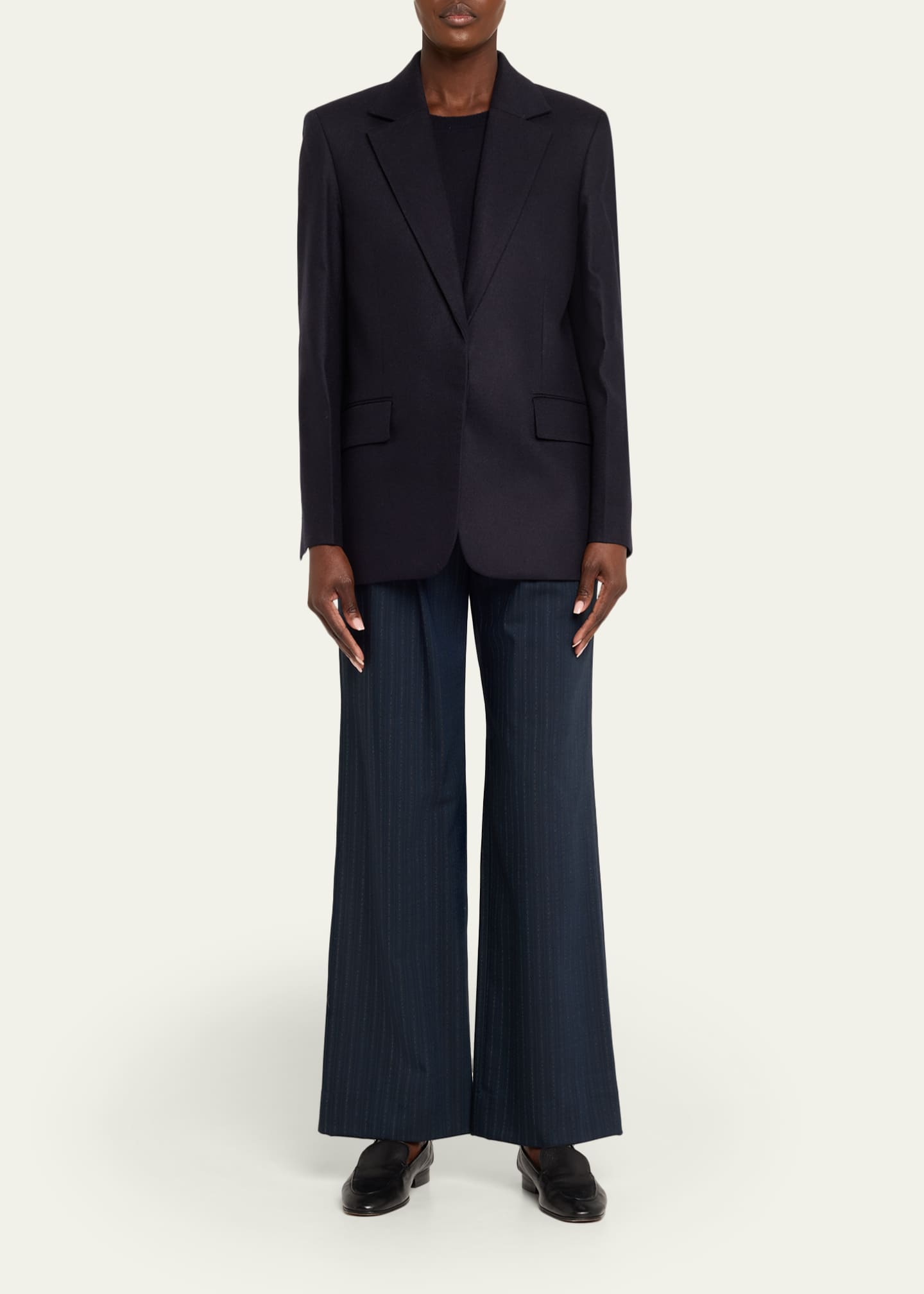 TWP Sulli Pinstripe Pleated Wide-Leg Pants - Bergdorf Goodman