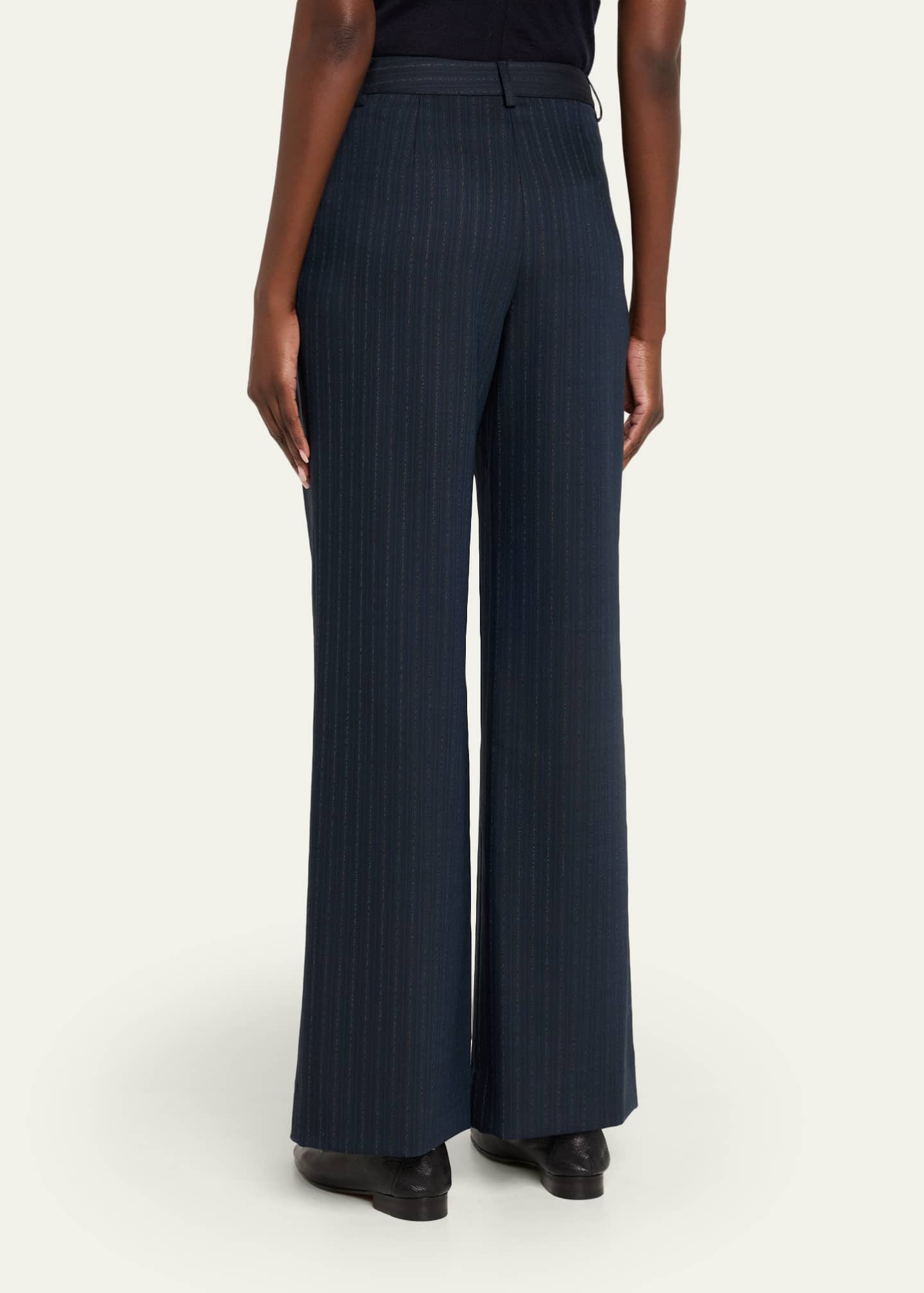 TWP Sulli Pinstripe Pleated Wide-Leg Pants - Bergdorf Goodman