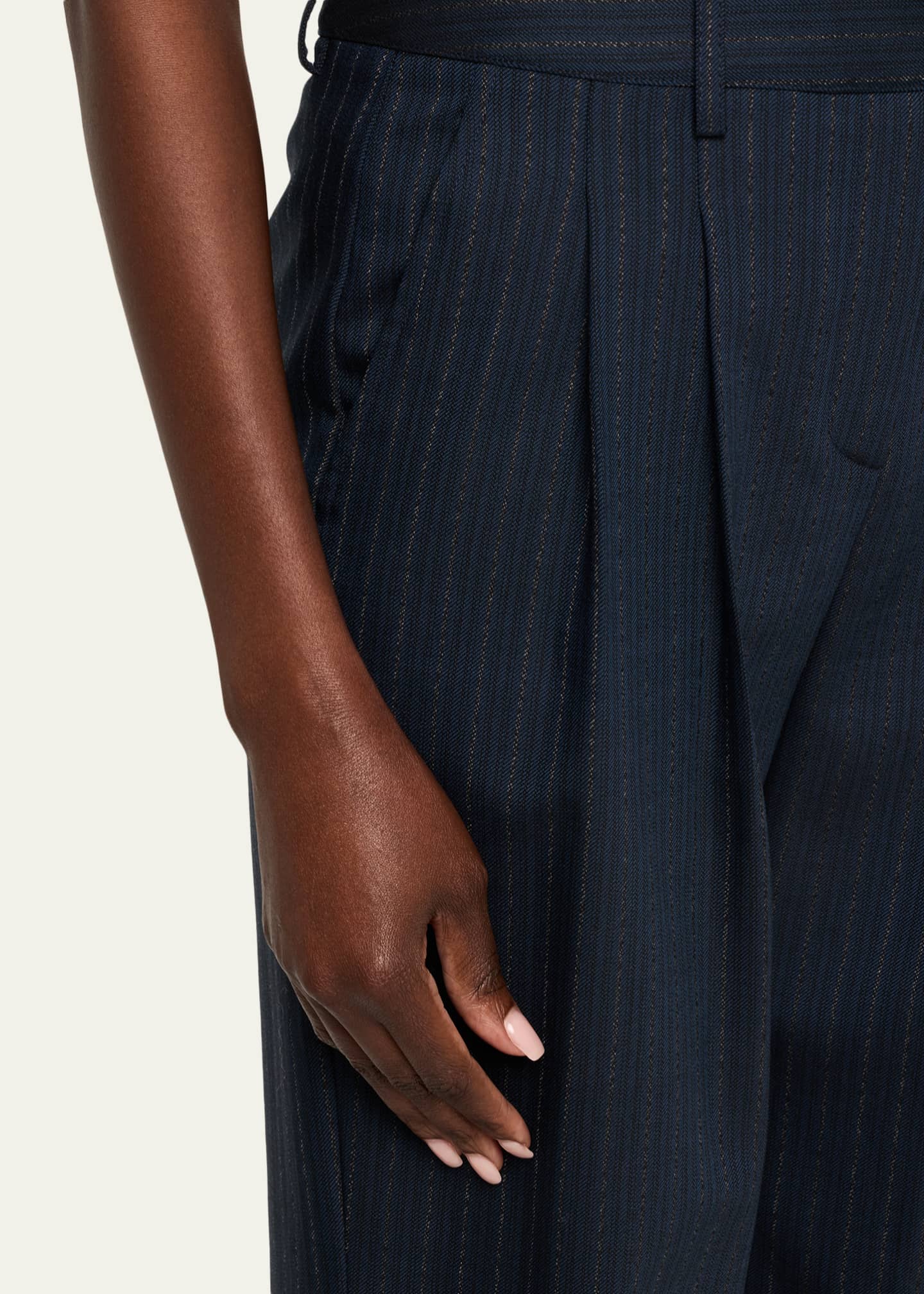 TWP Sulli Pinstripe Pleated Wide-Leg Pants - Bergdorf Goodman