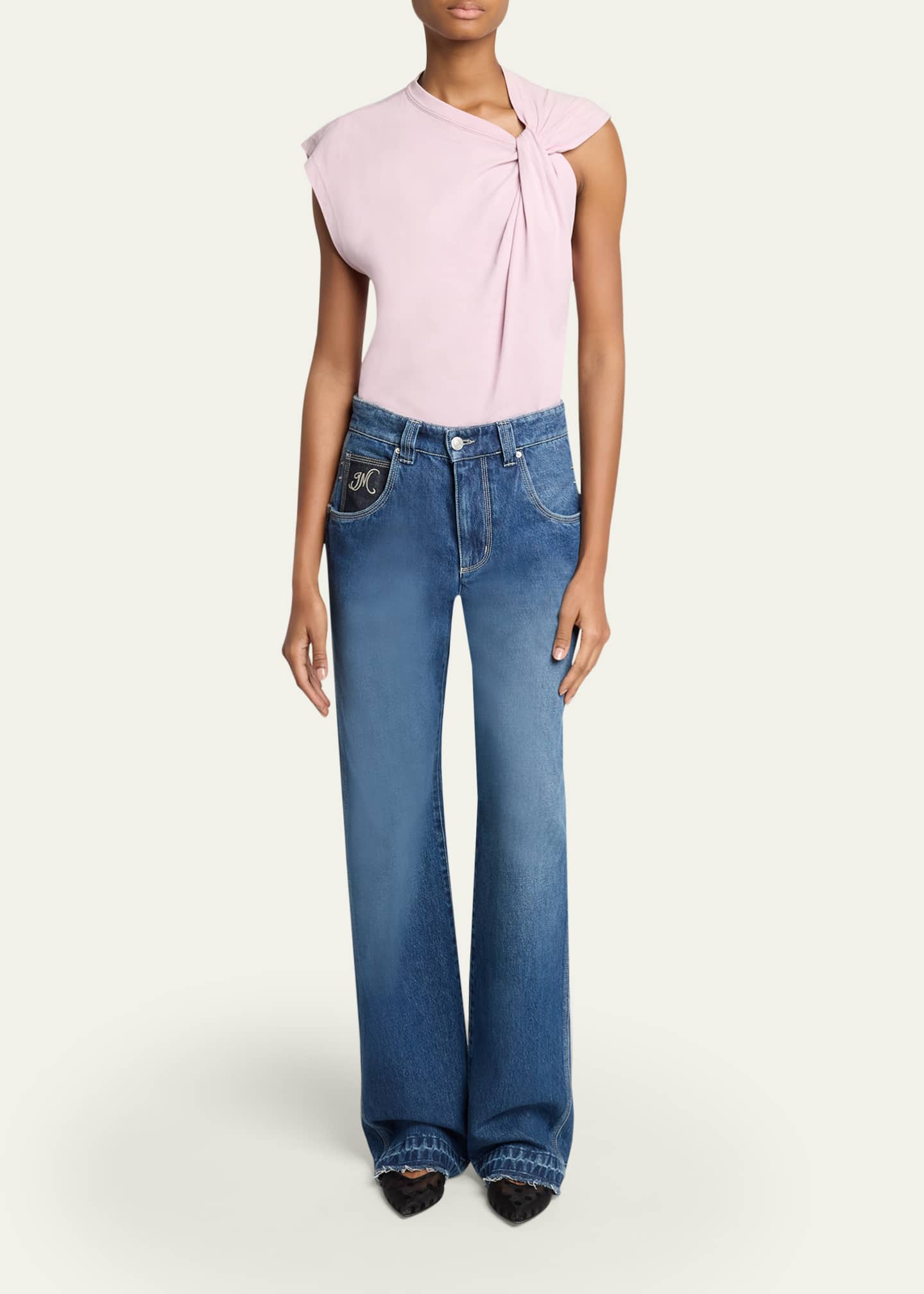 Isabel Marant Jeyda Straight-Leg Released-Hem Jeans - Bergdorf Goodman