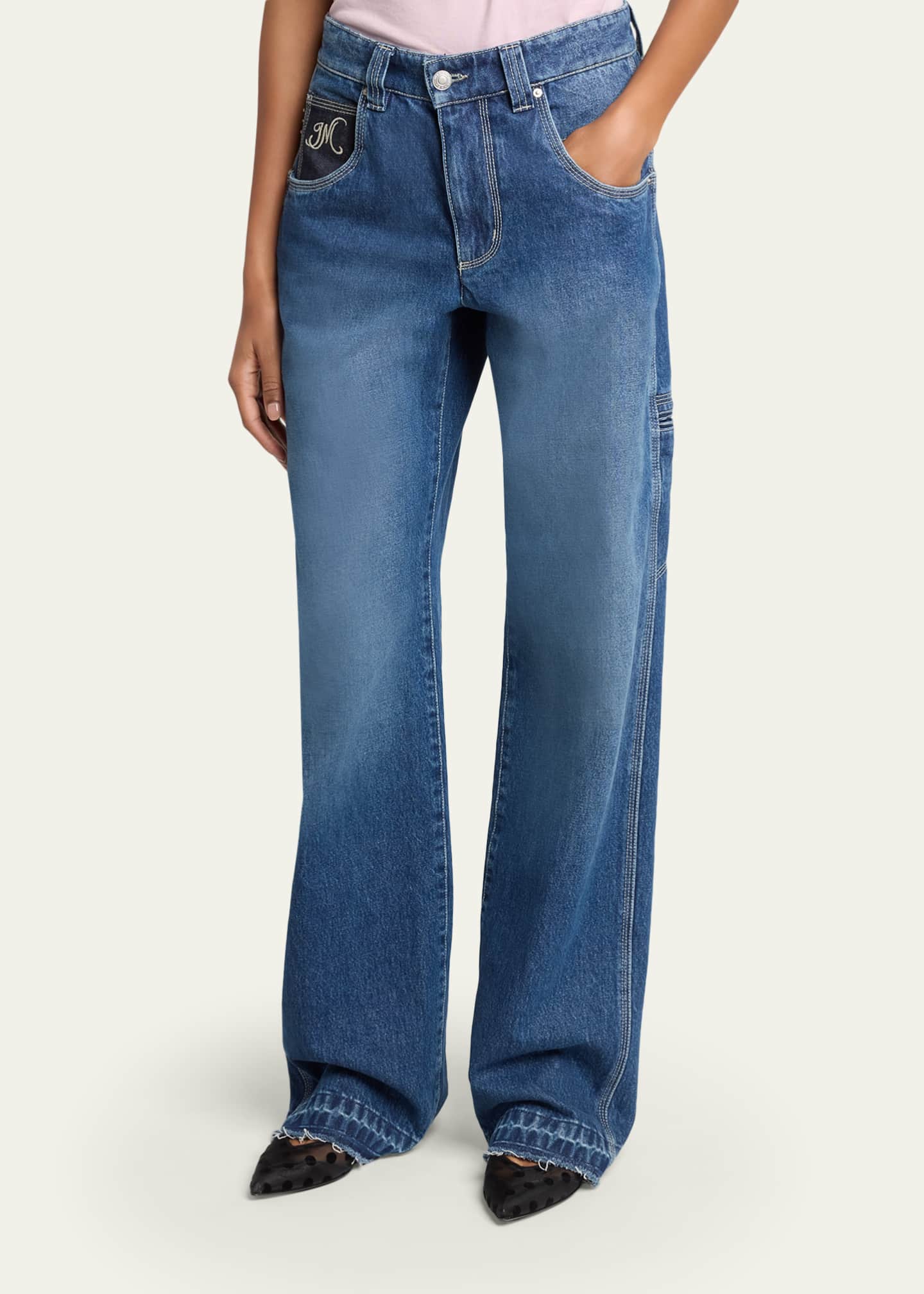Isabel Marant Jeyda Straight-Leg Released-Hem Jeans - Bergdorf Goodman