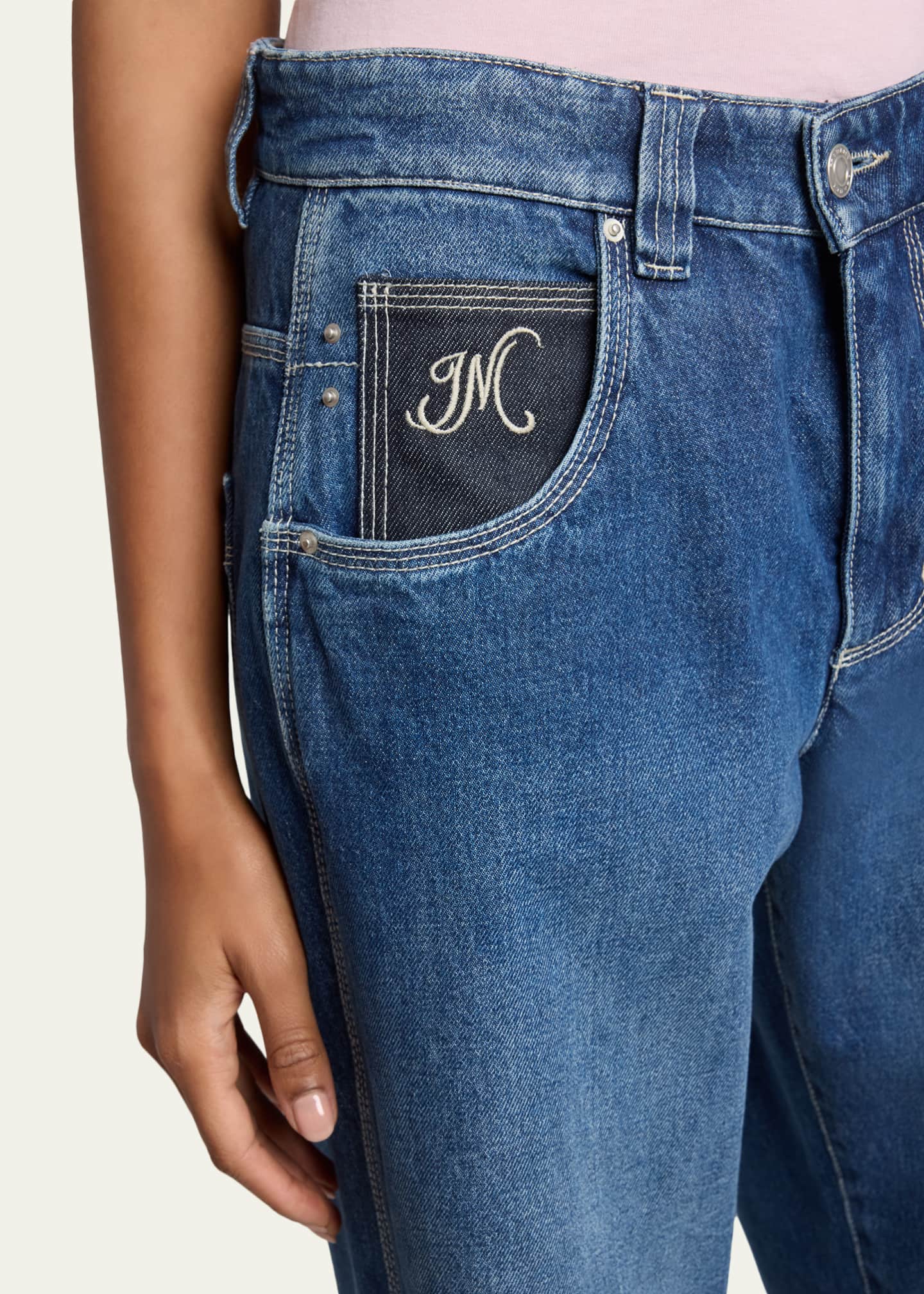 Isabel Marant Jeyda Straight-Leg Released-Hem Jeans - Bergdorf Goodman