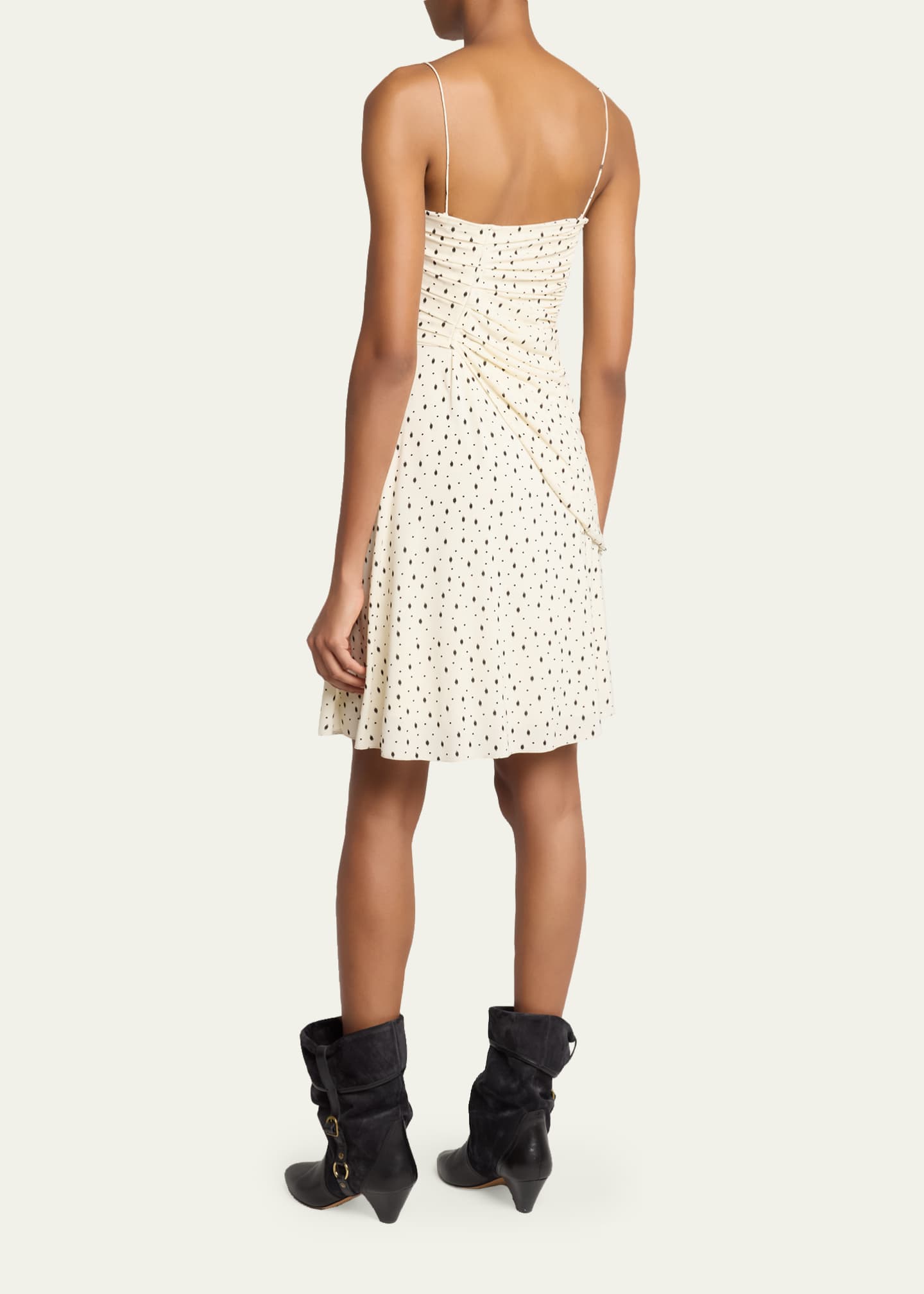 Isabel Marant Gemma Polka-Dot Draped Mini Dress - Bergdorf Goodman