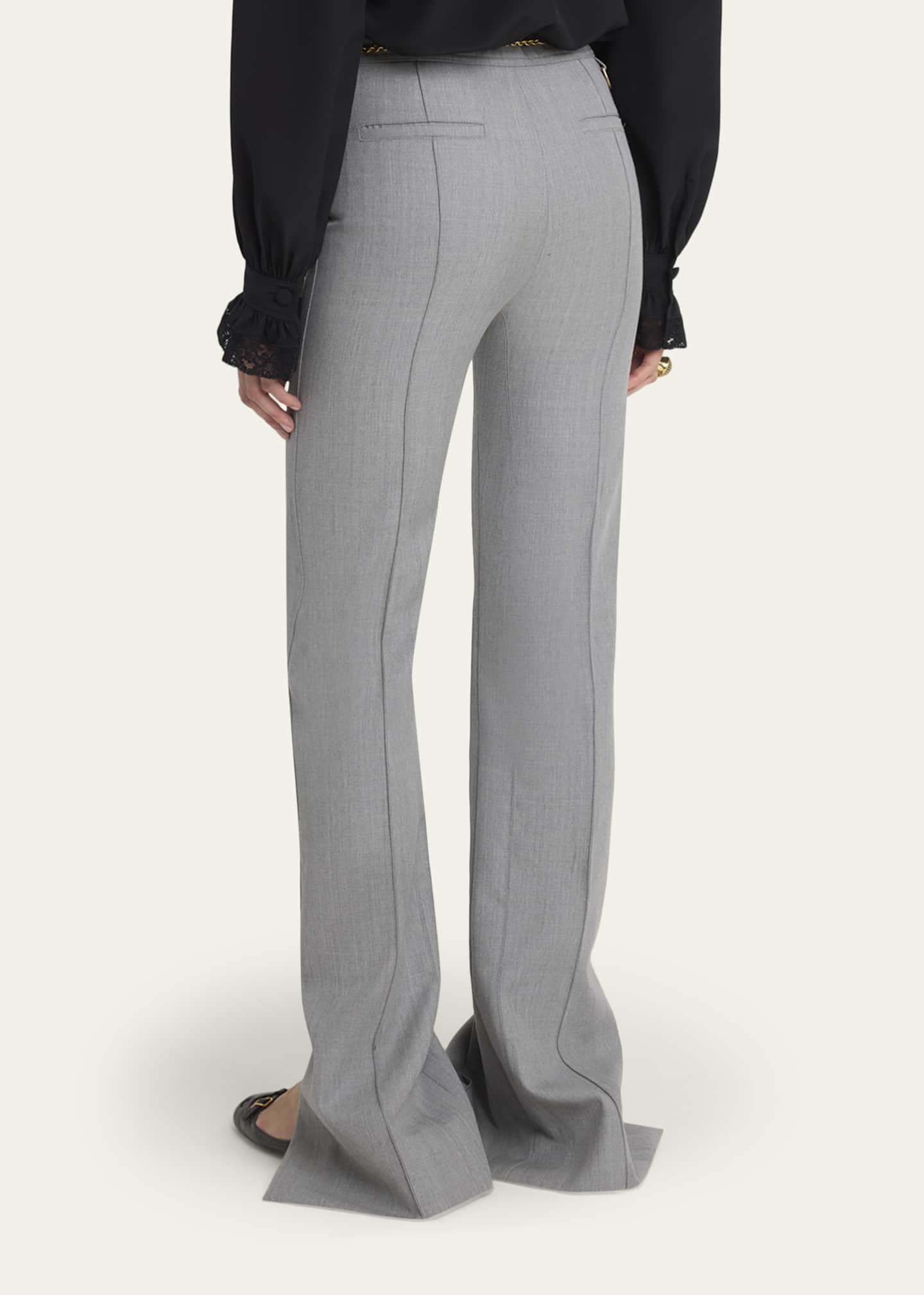 Chloe Split-Hem Wool Trousers - Bergdorf Goodman